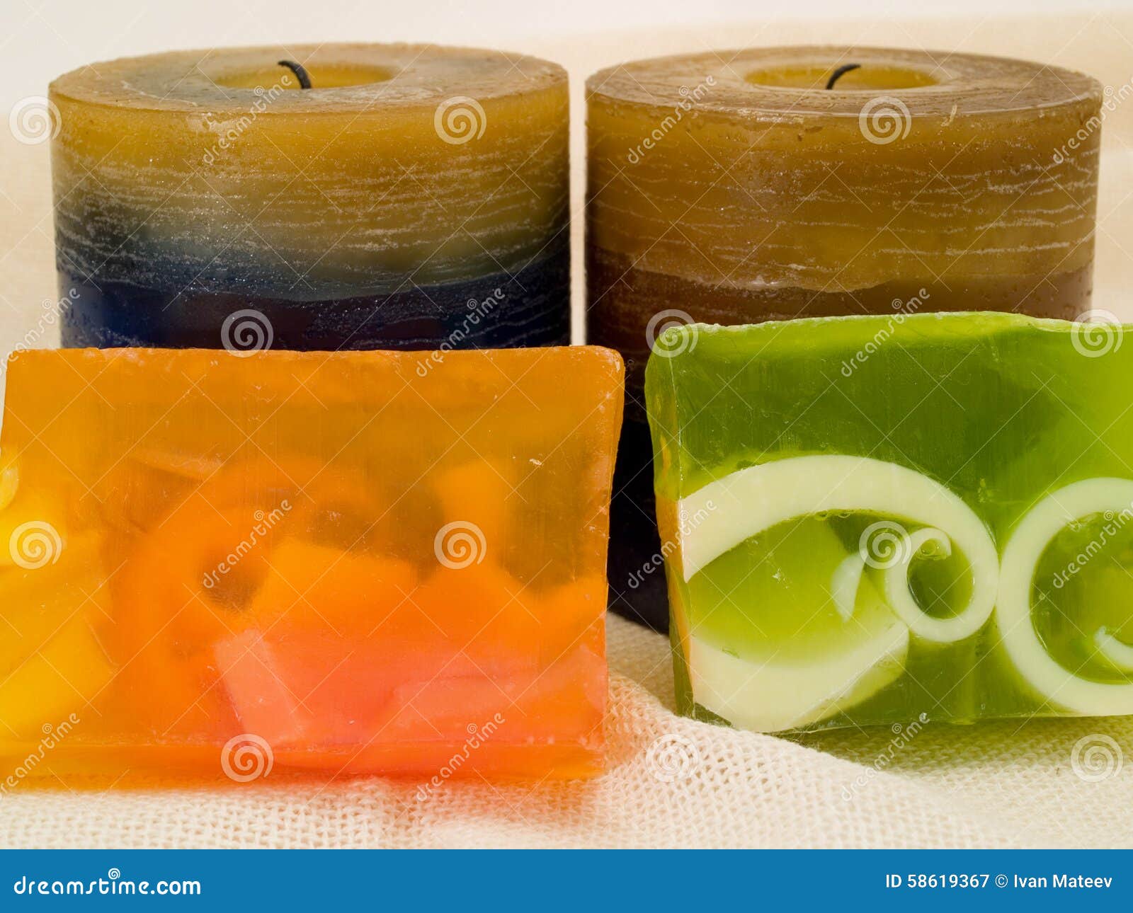 Aromatic Soaps and Candles stock image. Image of toiletries - 58619367