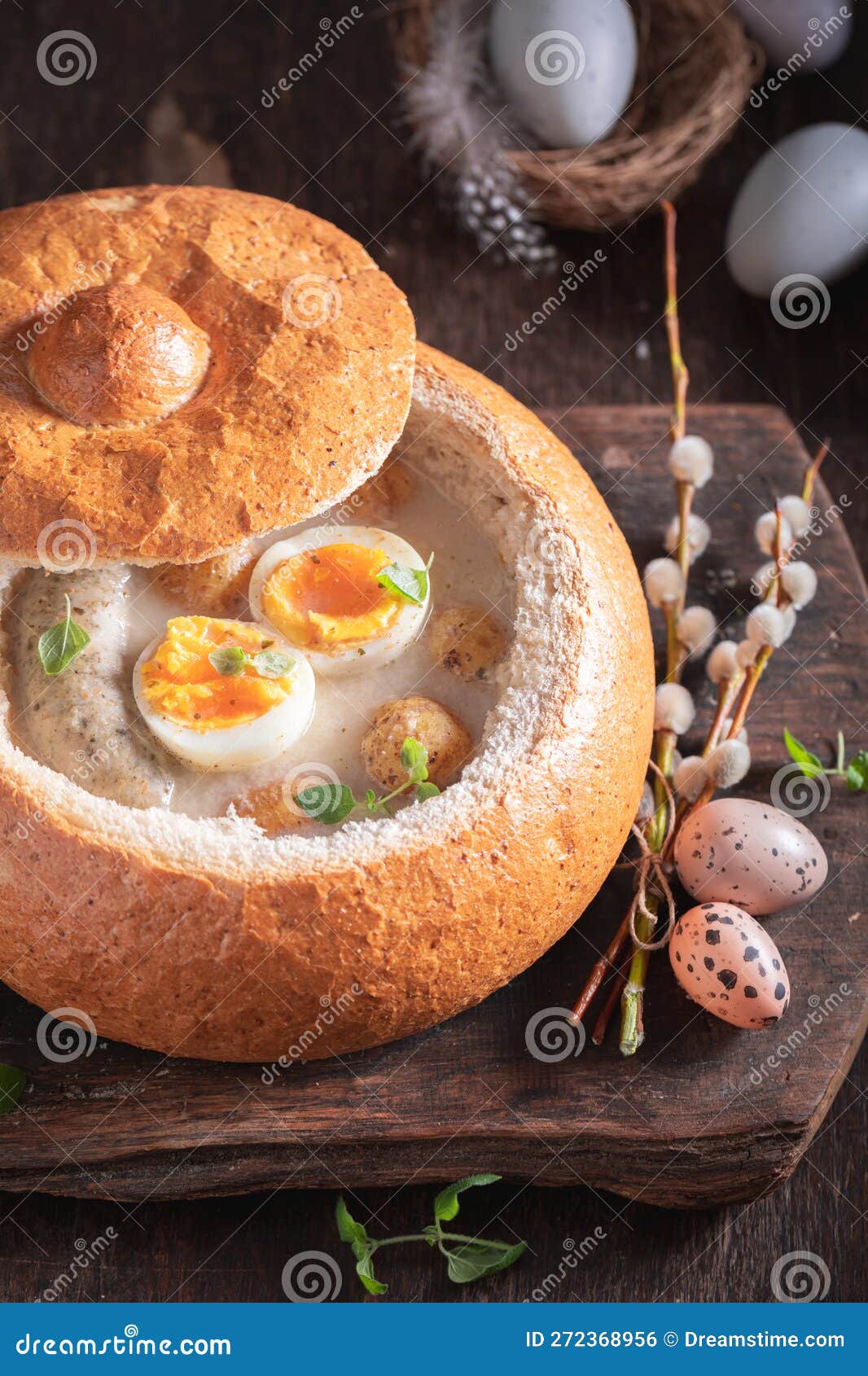 Aromatic Sour Soup As Traditional Soup for Easter Stock Photo - Image ...
