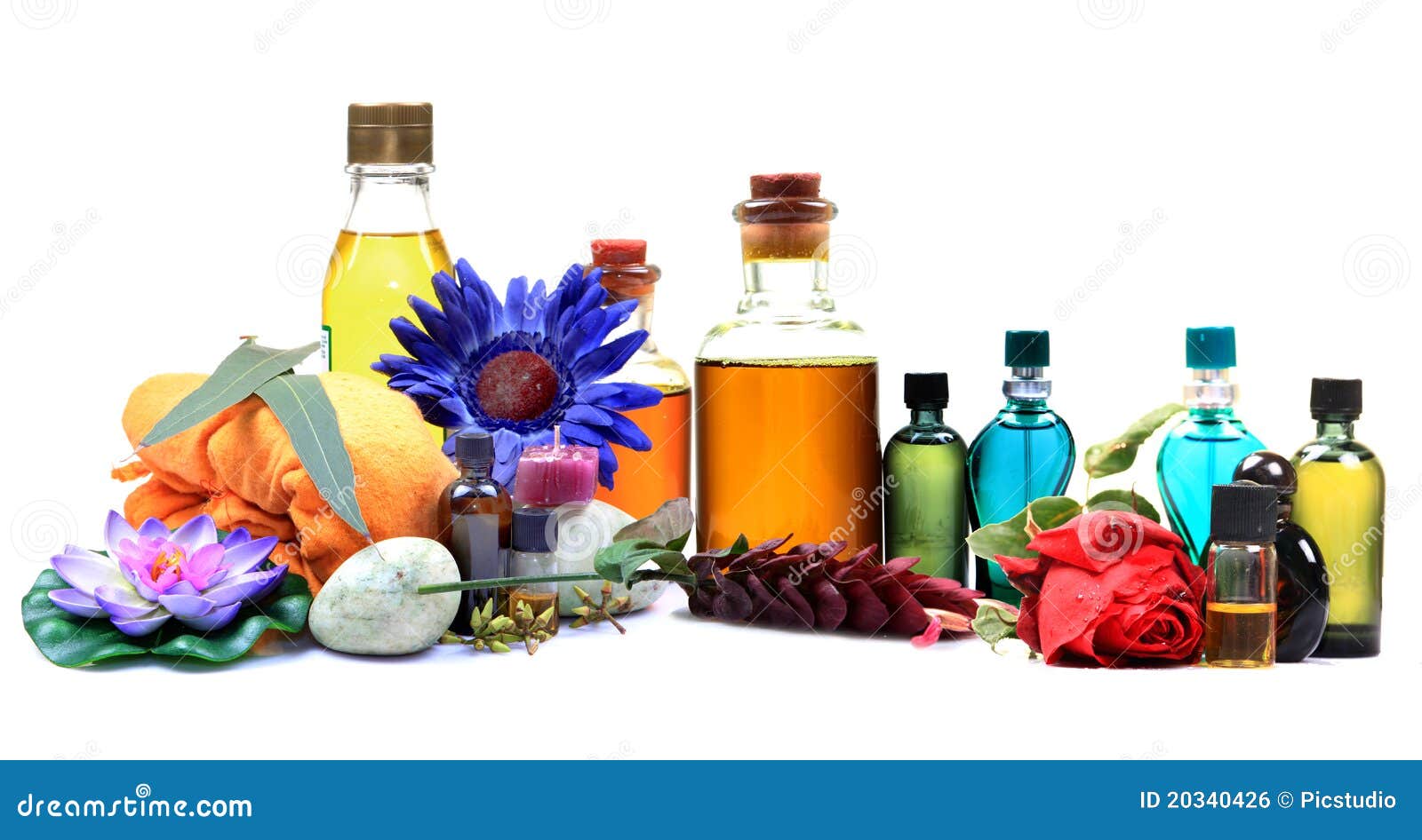 Aromatic Spa Oils and Perfumes Stock Photo - Image of white, bottles ...