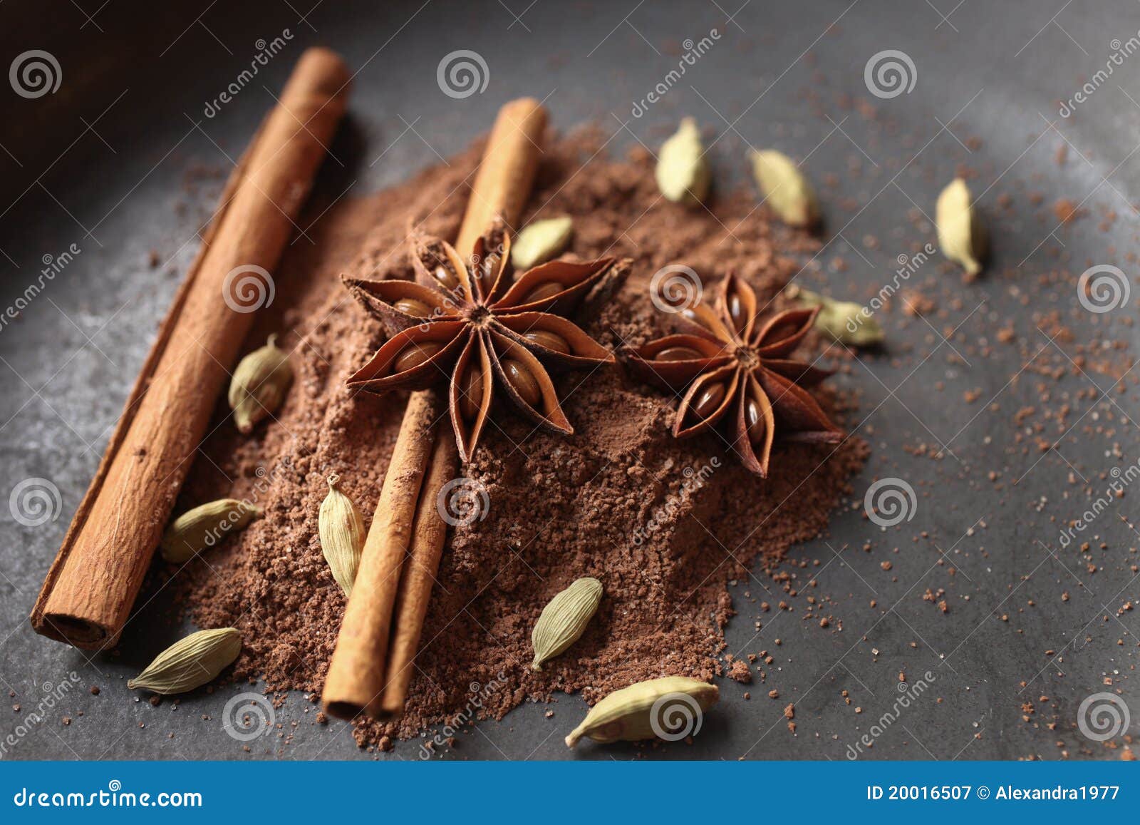 Aromatic Spices and Cocoa Powder Stock Image - Image of cocoa ...