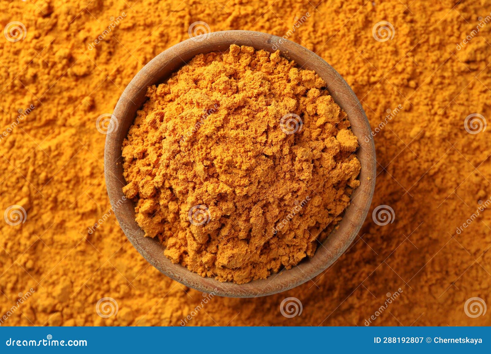 Aromatic Turmeric Powder and Bowl, Top View Stock Image - Image of ...