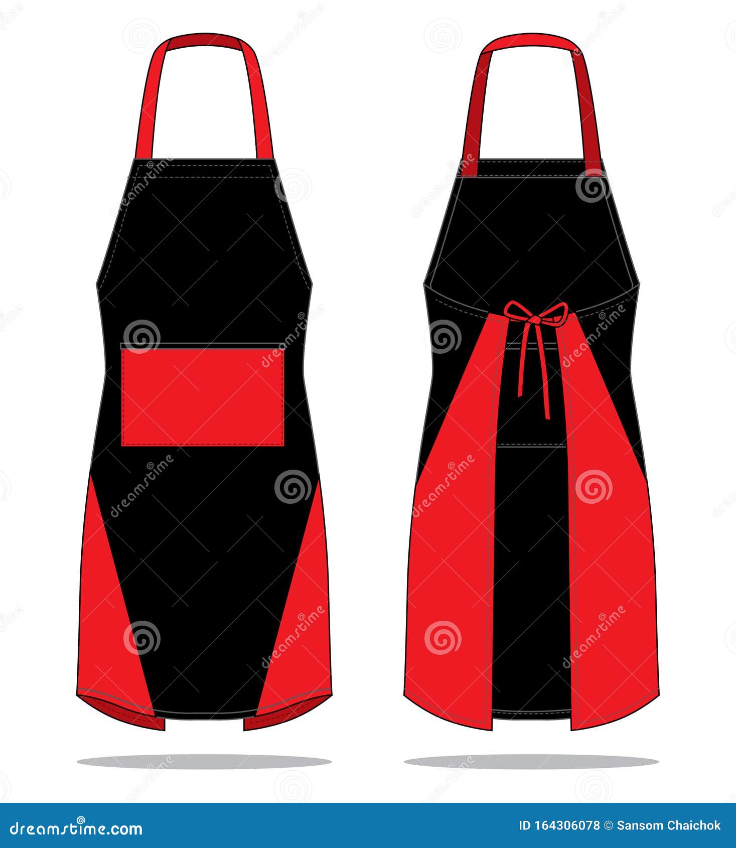 Apron Design Vector with Red/Black Color. Stock Vector - Illustration ...