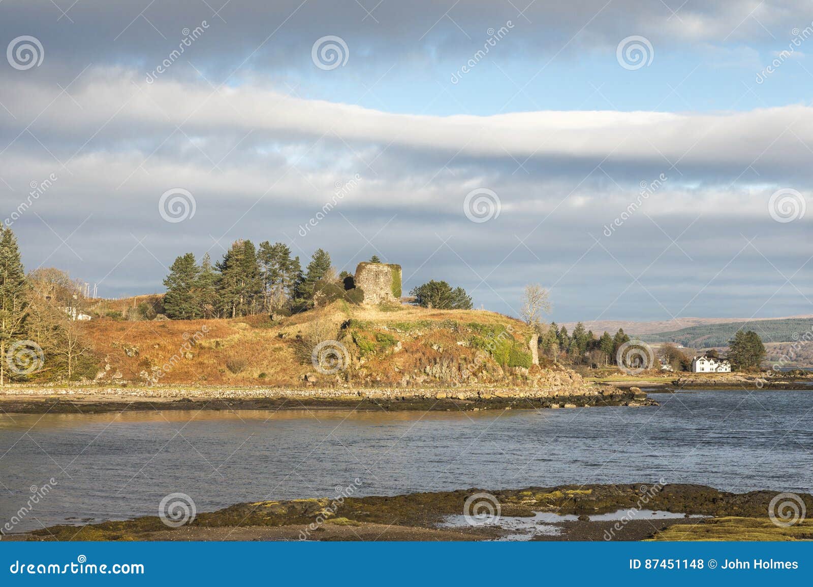 Aros Castle Ruins on the Isle of Mull. Stock Photo - Image of ...