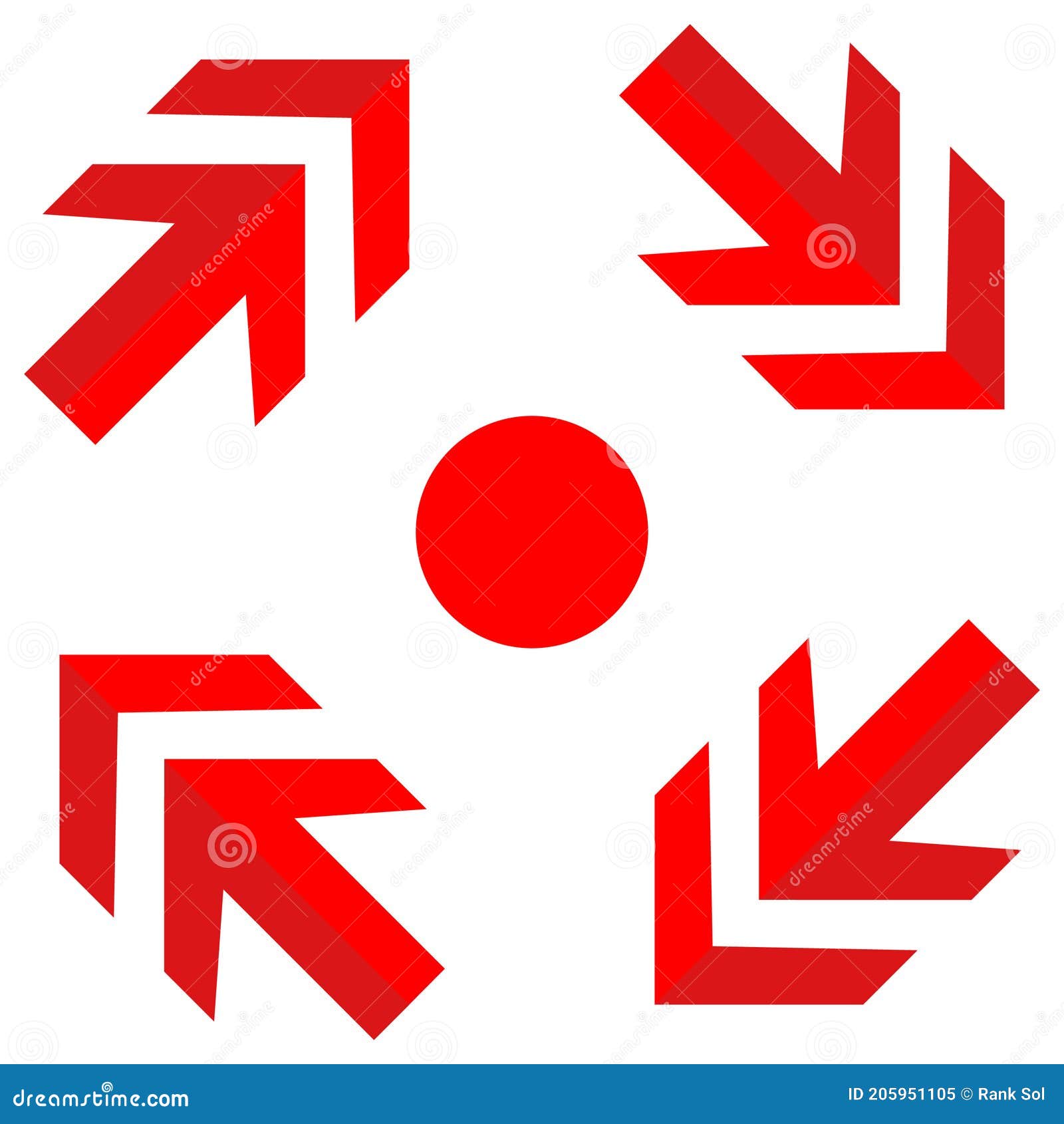 Around Arrow Isolated Vector Icon Which Can Easily Modify or Edit Stock ...