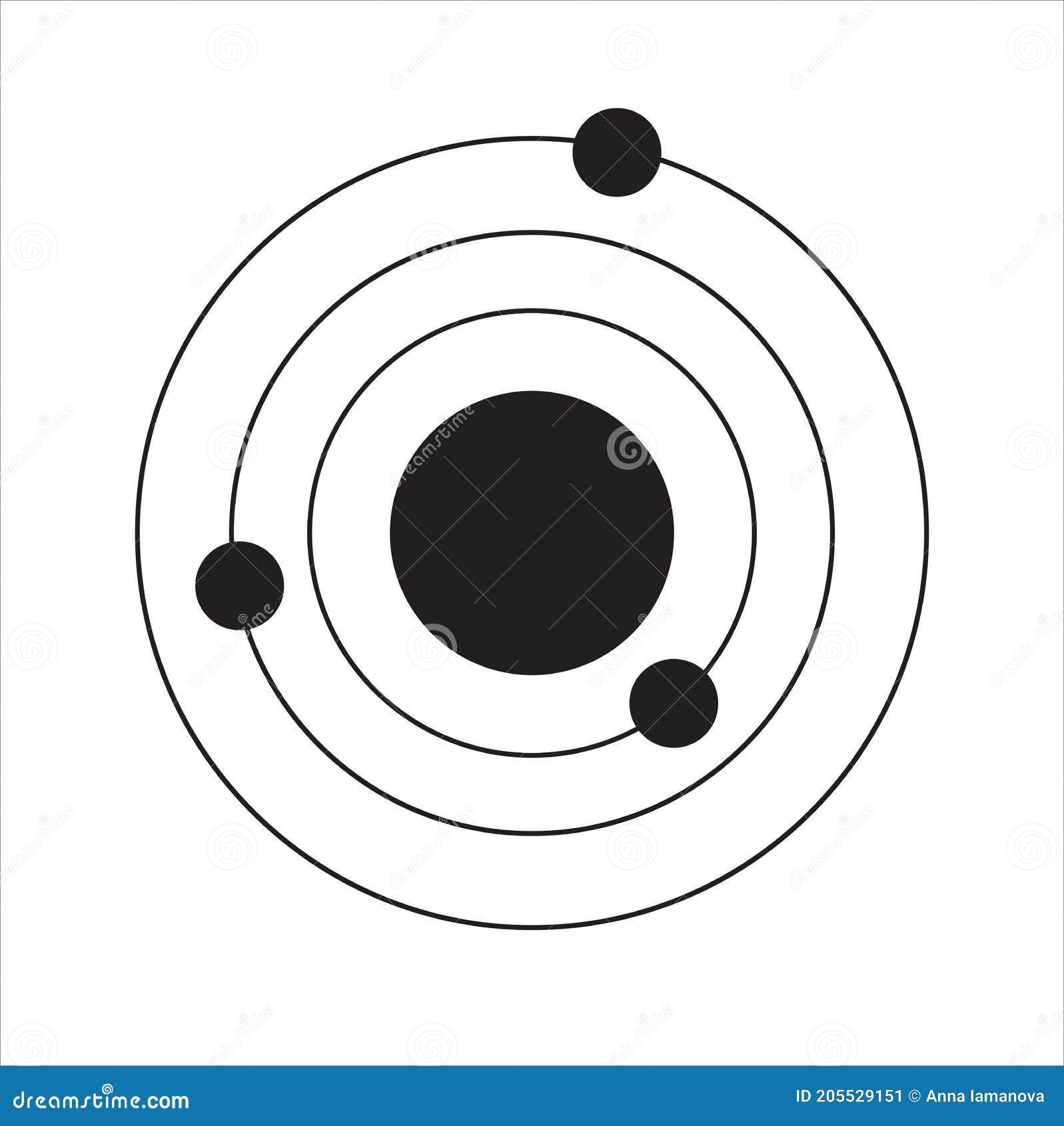 Around The Atom, Gamma Waves, Protons, Neutrons And Electrons. Stock ...