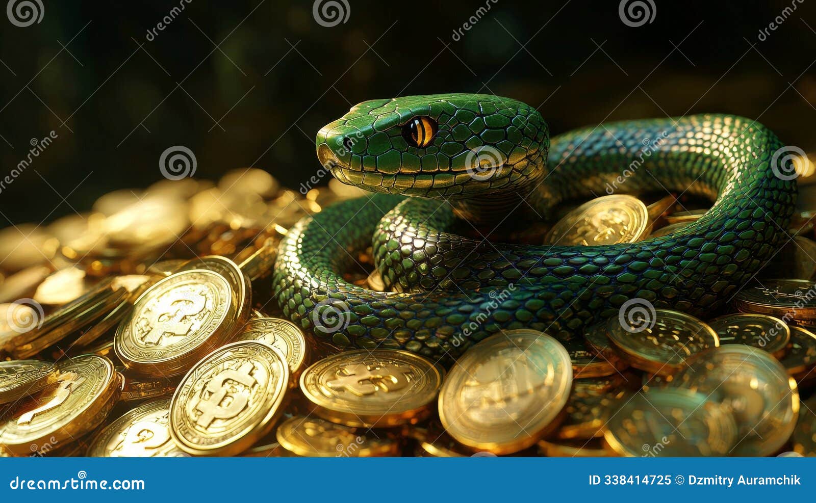 Around the Banner 2025 is a Green Snake Coiling Around a Golden ...