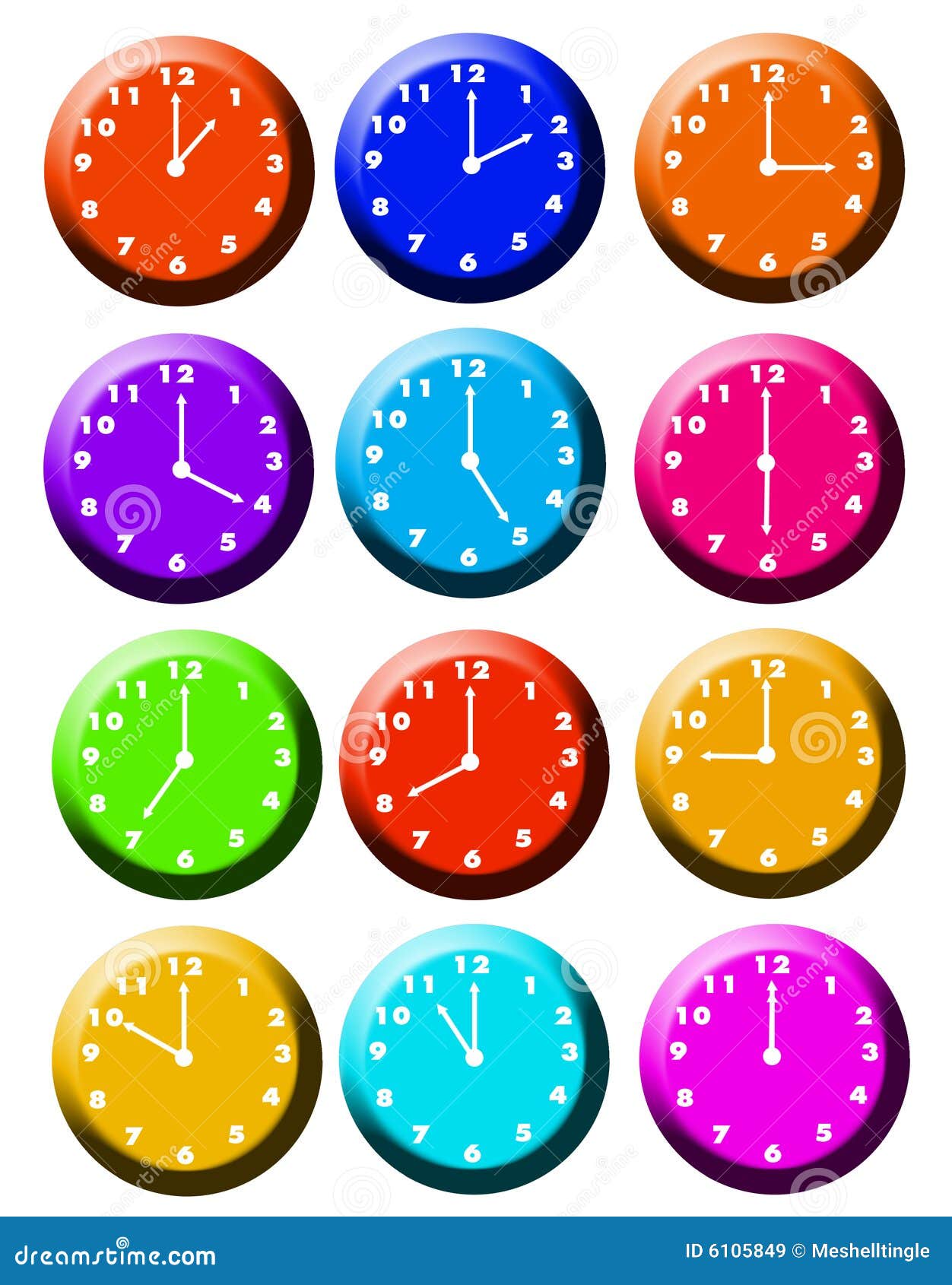 Around the clock 2 stock illustration. Illustration of clock - 6105849