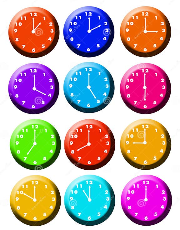 Around the clock 2 stock illustration. Illustration of clock - 6105849