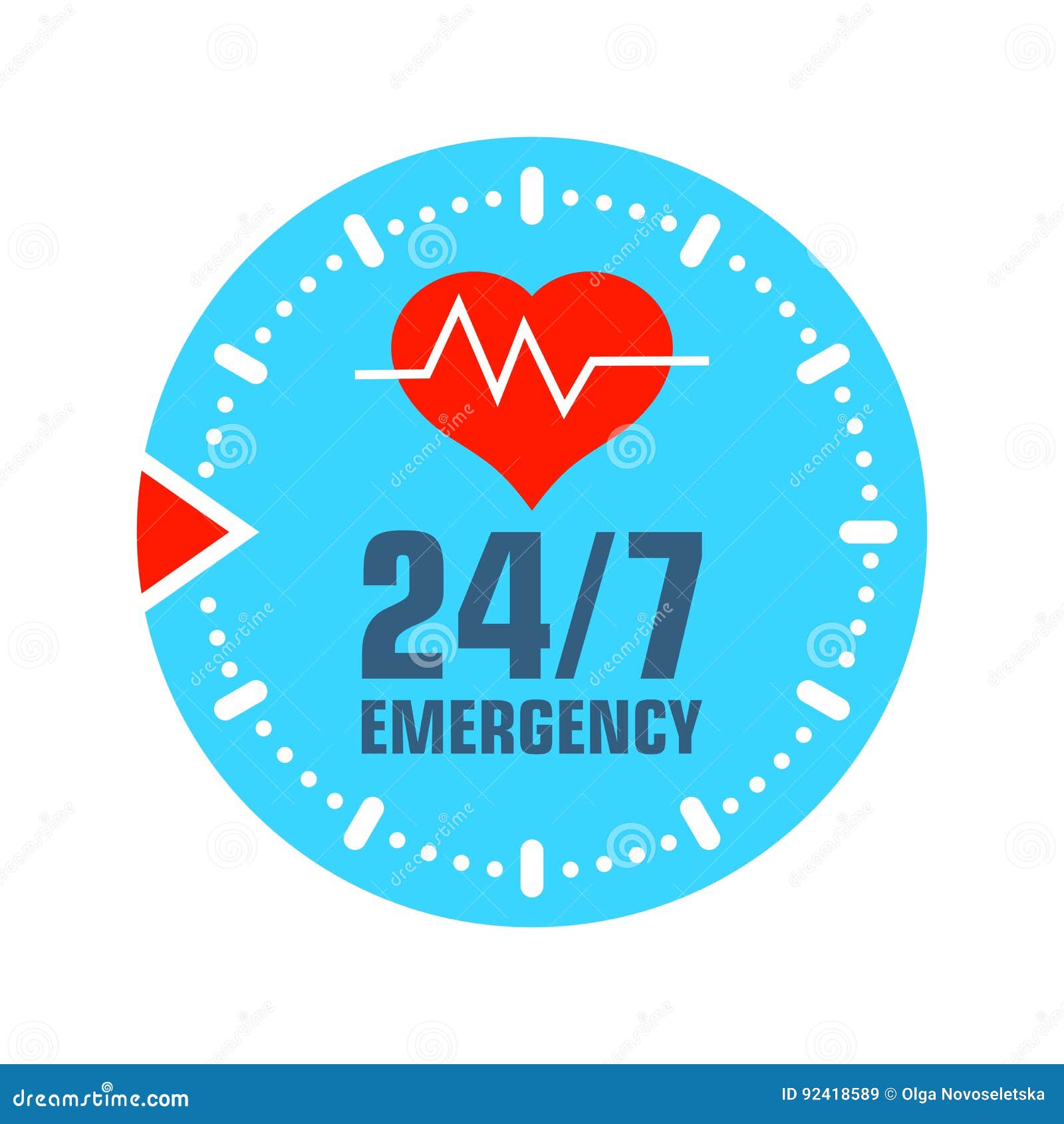 Around clock emergency stock vector. Illustration of doctor - 92418589