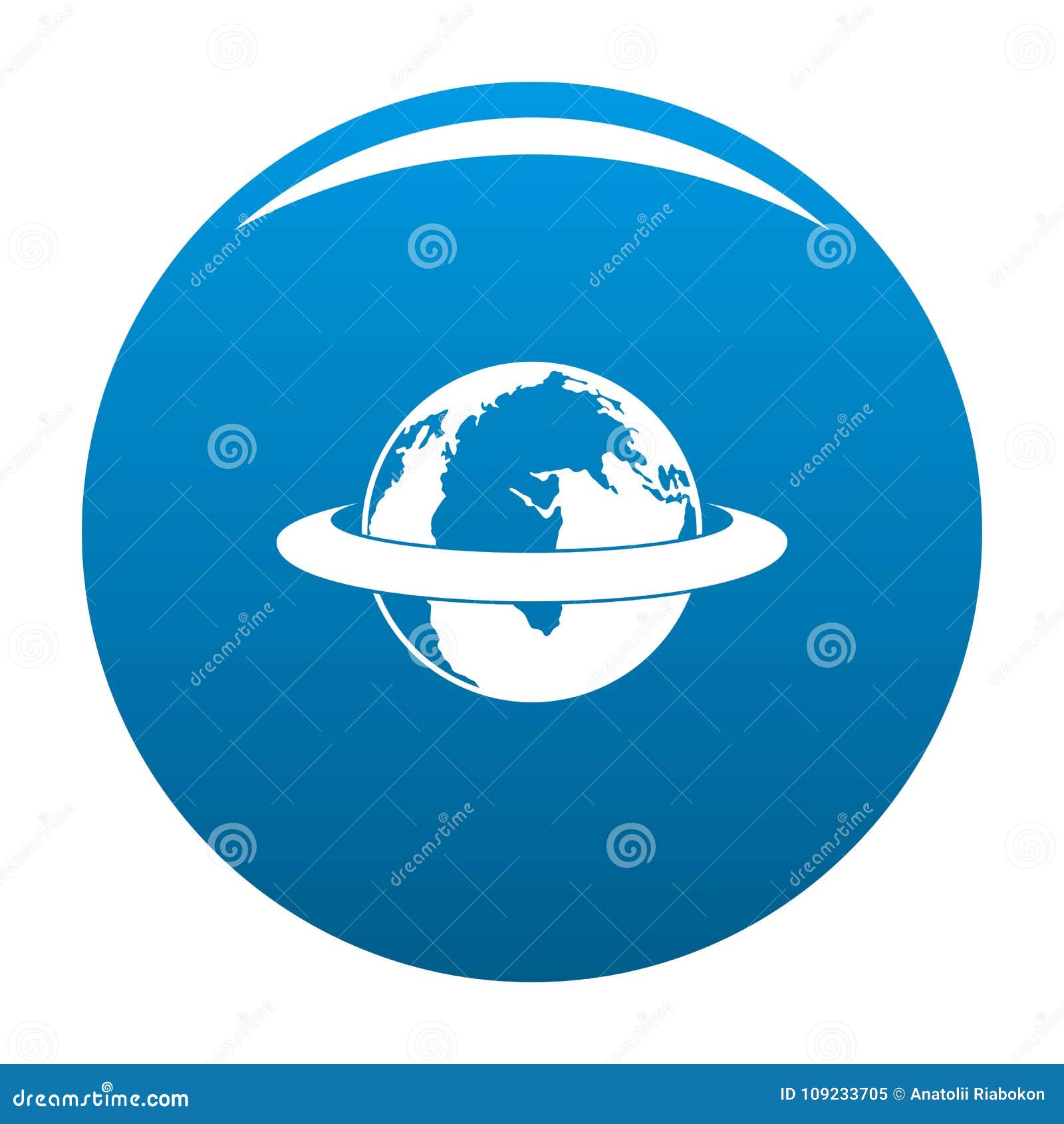Around the Earth Icon Blue Vector Stock Vector - Illustration of europe ...