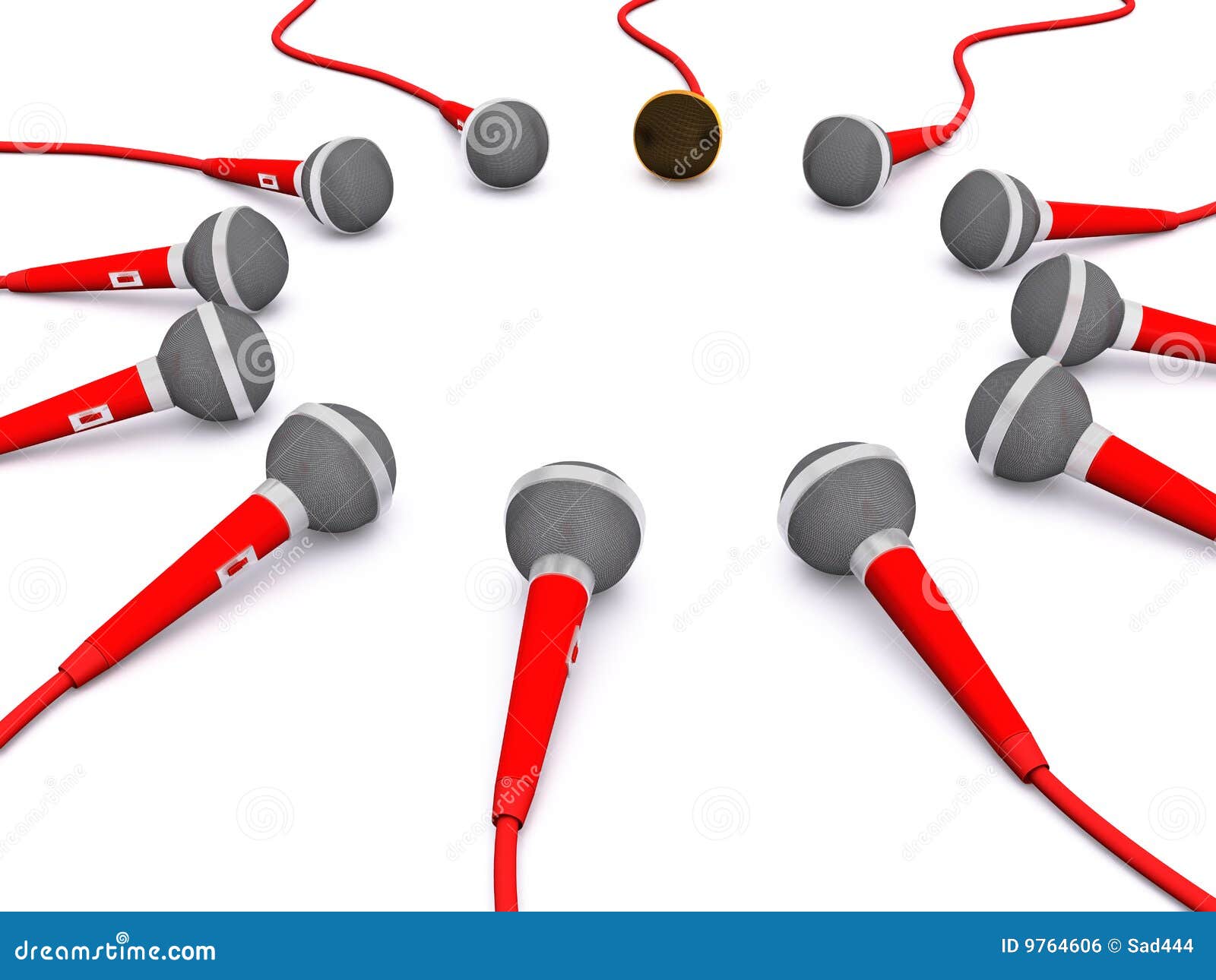 Around Microphone Group. 3D Stock Illustration - Illustration of path ...