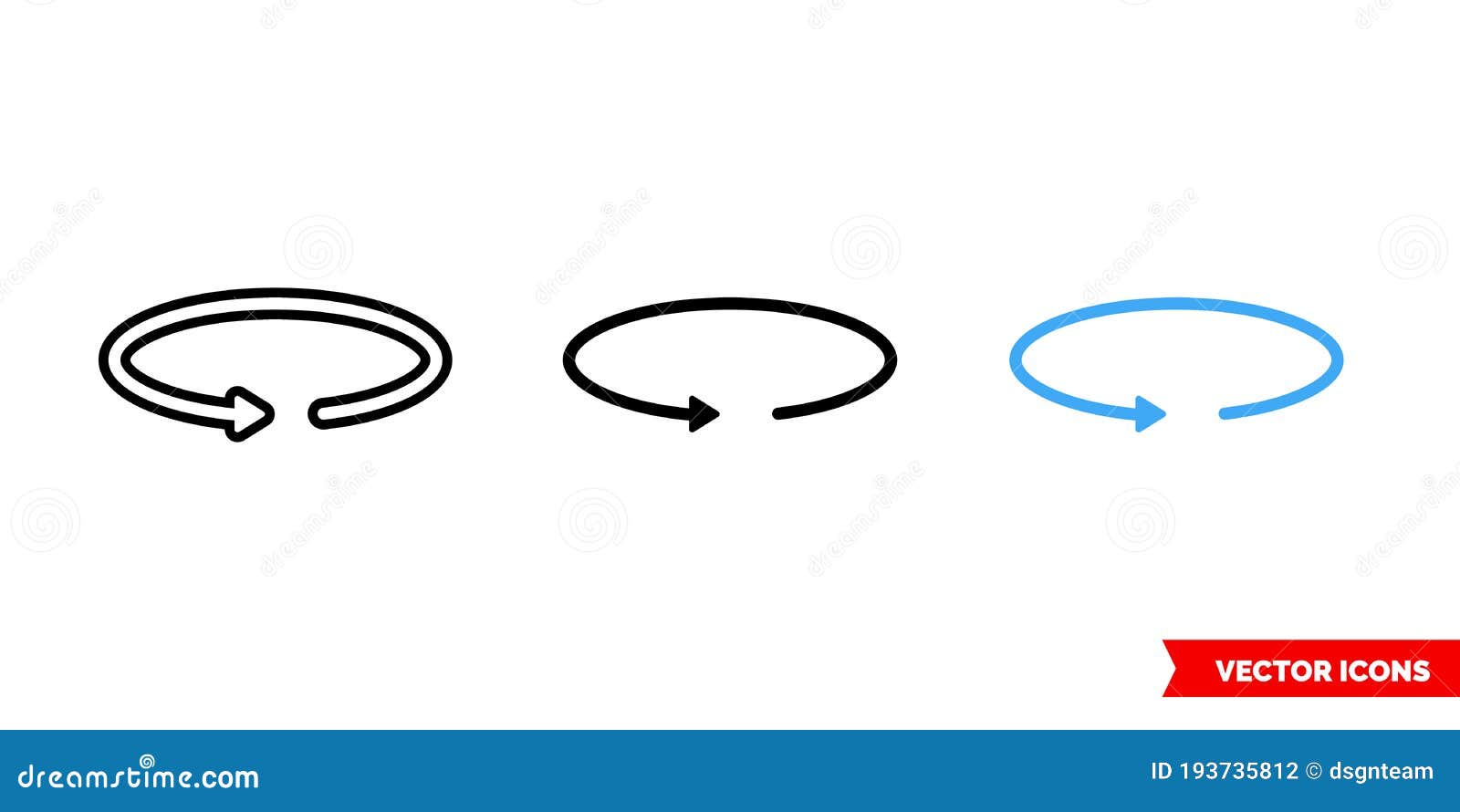 Around Symbol Icon Of 3 Types Color Black And White Outline Isolated