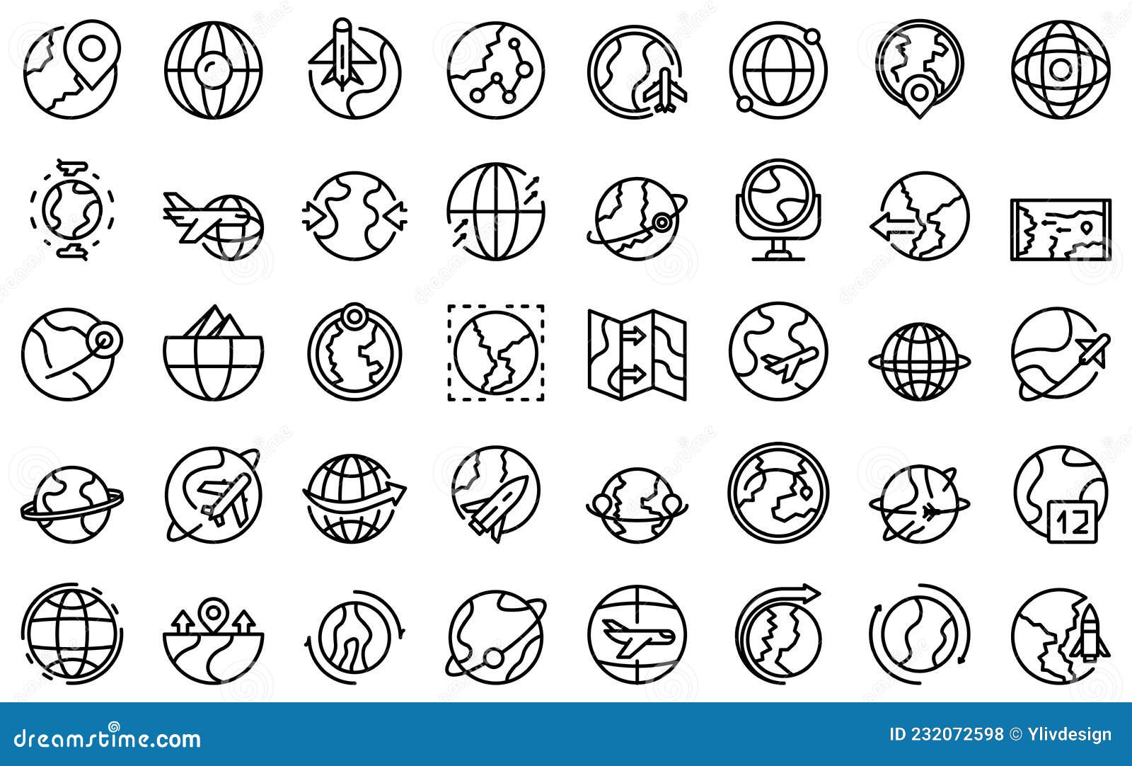 Around the World Icons Set Outline Vector. Globe World Stock Vector ... Around the World Icons Set Outline Vector. Globe World Stock Vector ...