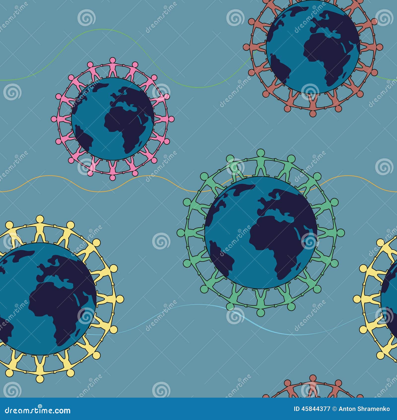 Around the World Seamless Pattern Stock Vector - Illustration of blue ...