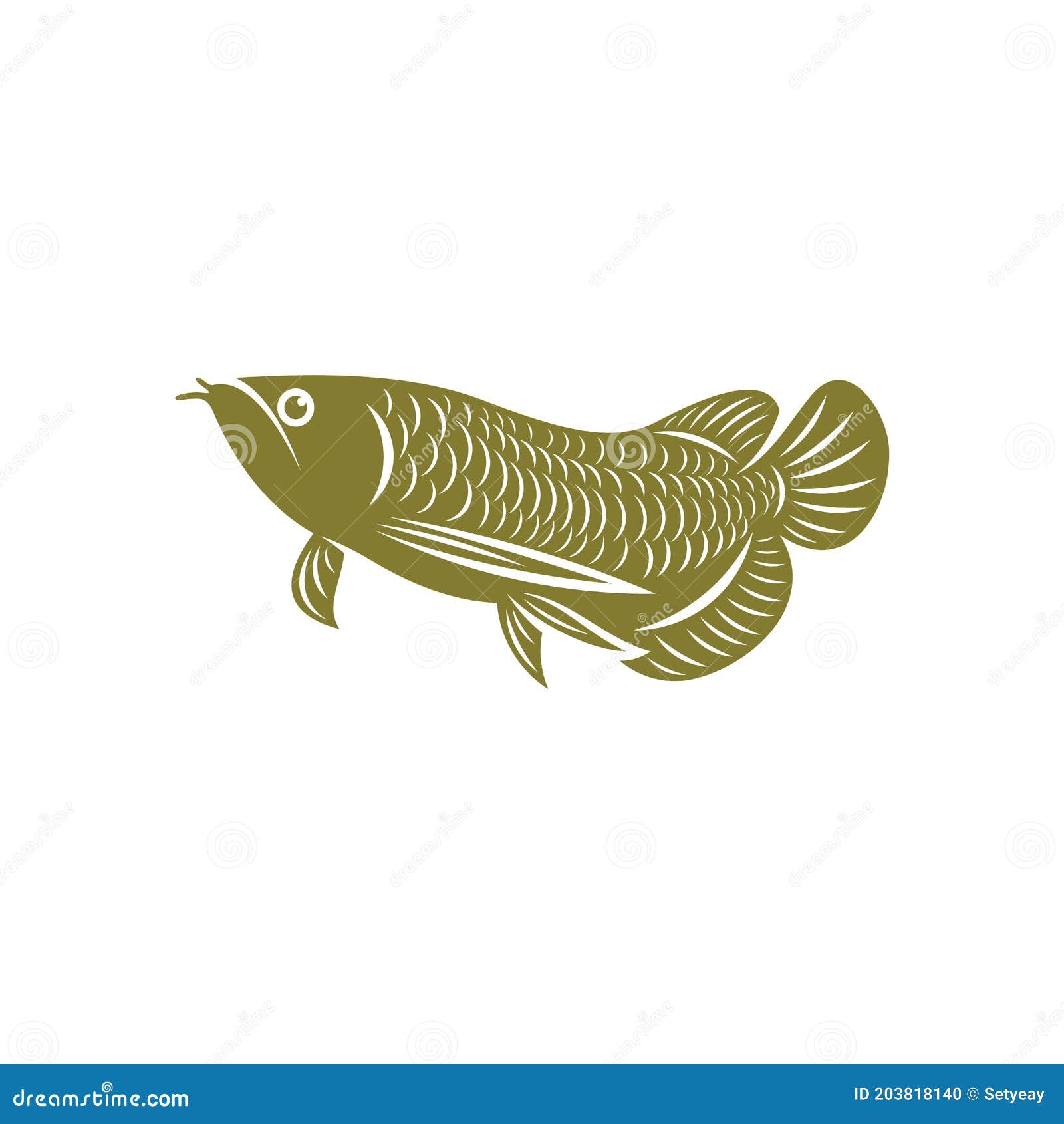 Arowana Logo. Dragon Fish. Isolated Arowana On White Background Cartoon ...