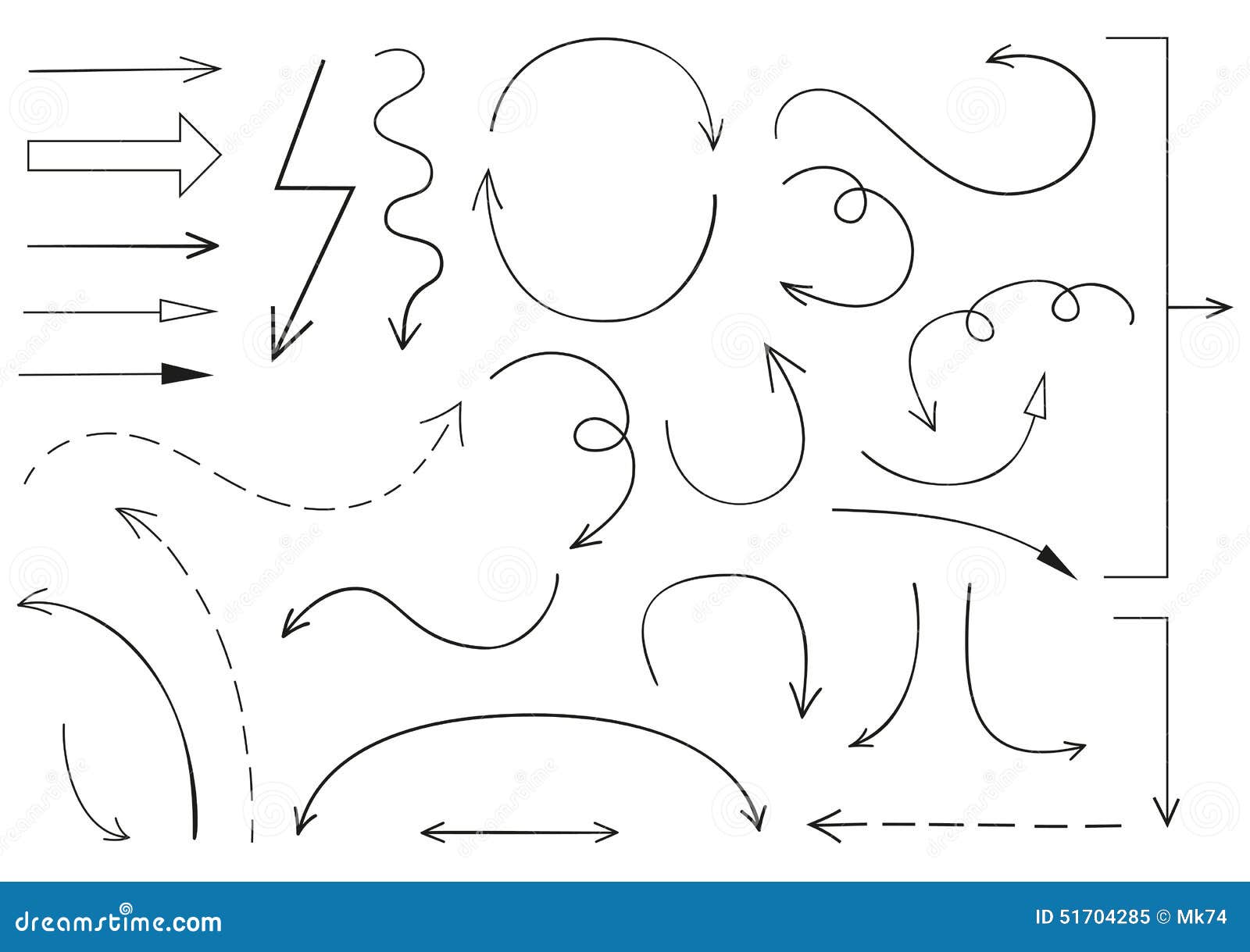 Arows stock vector. Illustration of element, draft, outline - 51704285