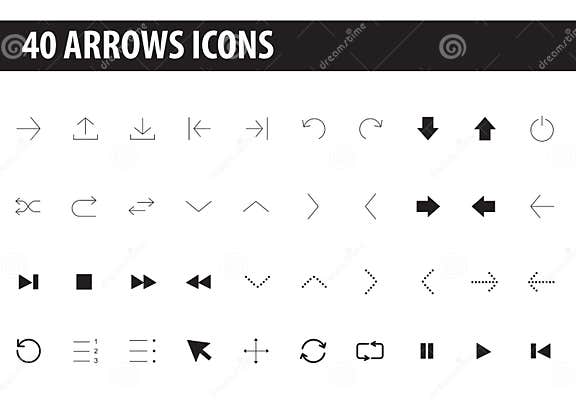 40 Arows Icons stock vector. Illustration of electricity - 225145010