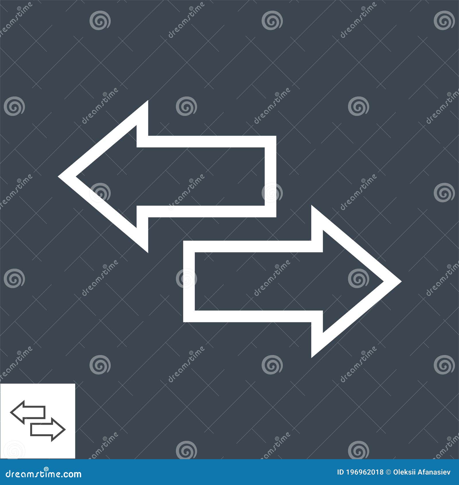 Arows Thin Line Vector Icon. Stock Vector - Illustration of back ...