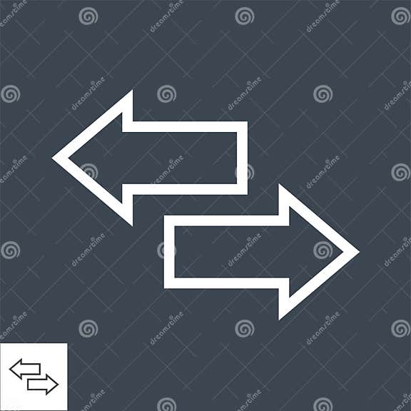 Arows Thin Line Vector Icon. Stock Vector - Illustration of back ...