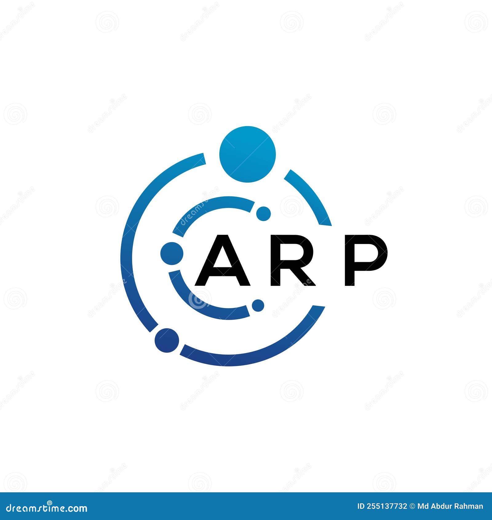 ARP Letter Logo Design on Black Background. ARP Creative Initials ...