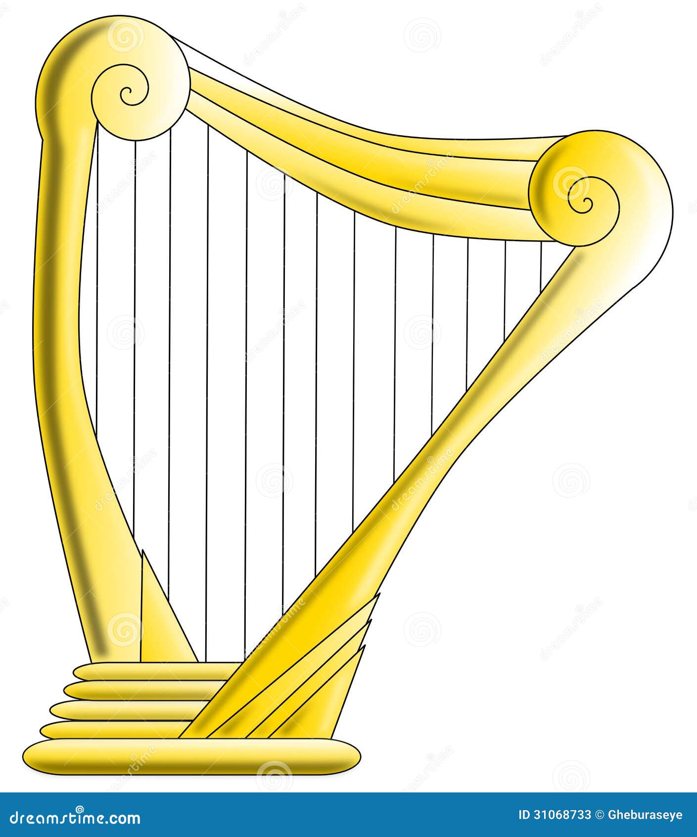Arpa de oro imagen de archivo. Ilustración de pintura - 31068733