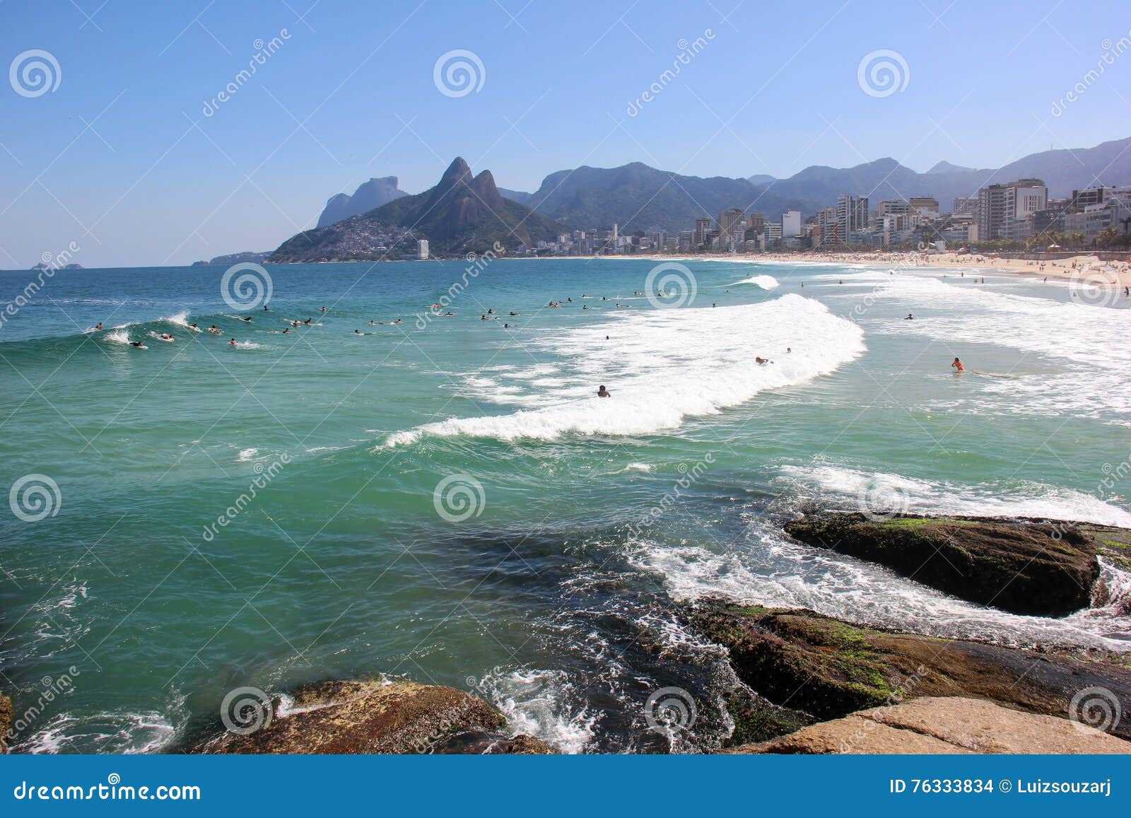 Arpoador Beach in Rio De Janeiro Stock Photo - Image of beach, leblon ...