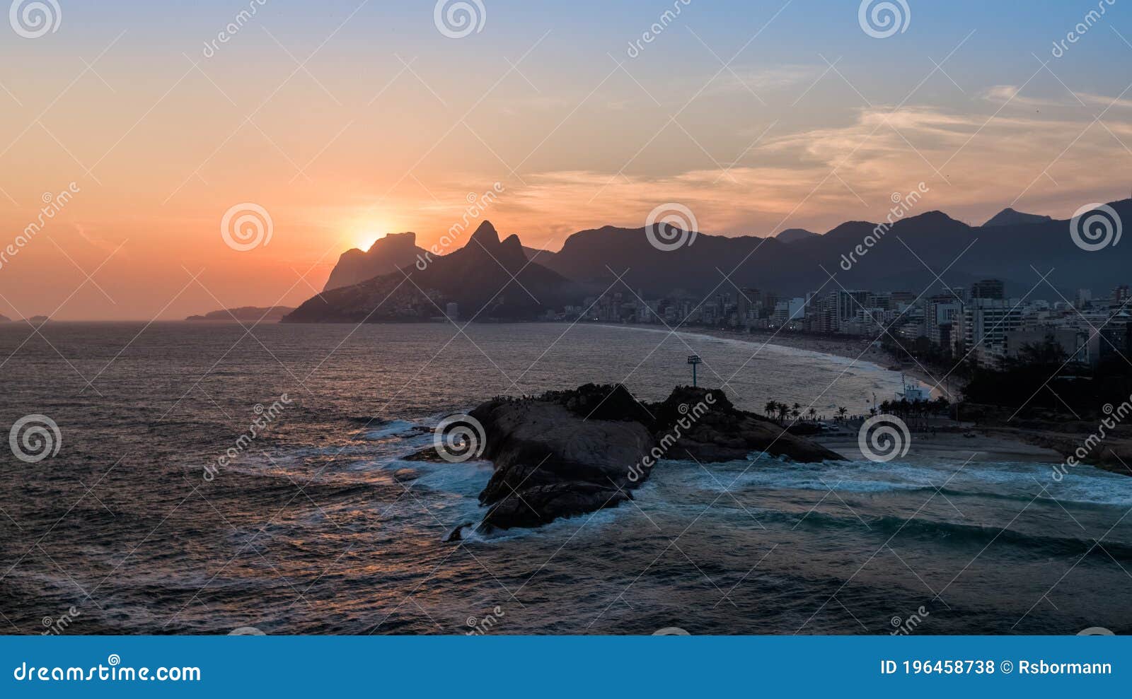Arpoador Stone in Rio De Janeiro, Site for Sunset View Stock Photo ...