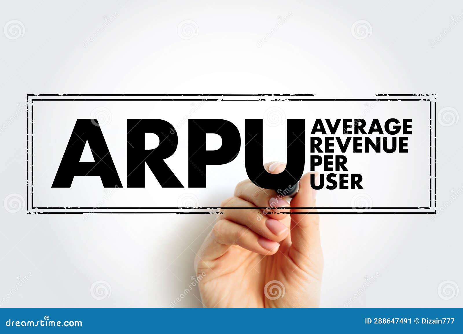 ARPU Average Revenue Per User Symbol. Concept Words ARPU Average ...