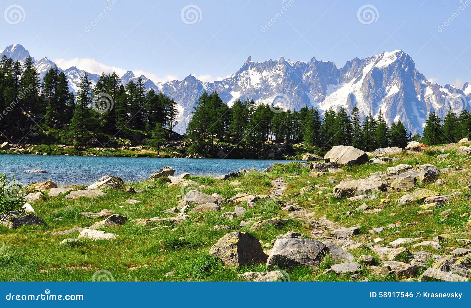 Arpy lake stock photo. Image of lago, valley, stone, italy - 58917546