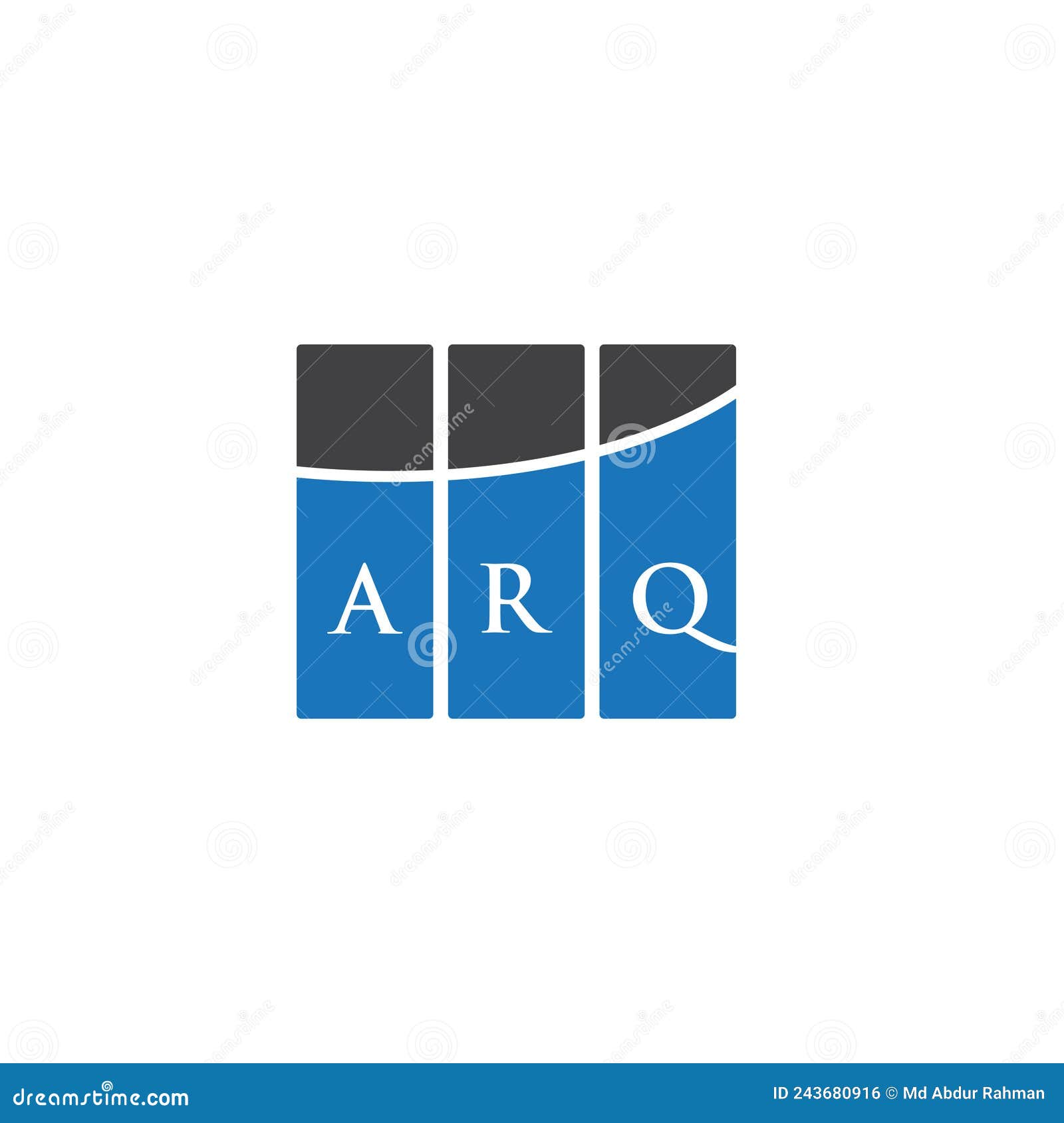 ARQ Letter Logo Design on Black Background. ARQ Creative Initials ...