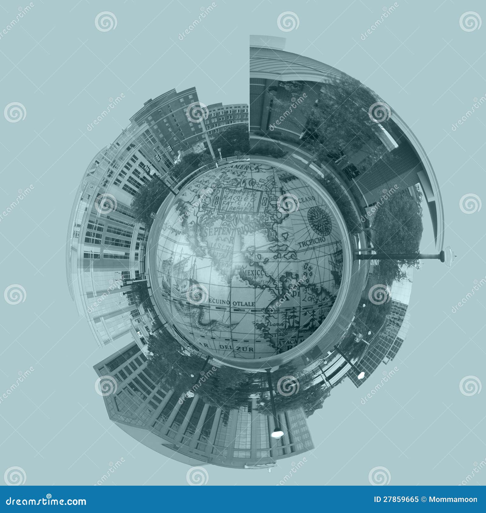 A Arquitectura Da Cidade Circunda O Mundo Ilustração Stock - Ilustração ...