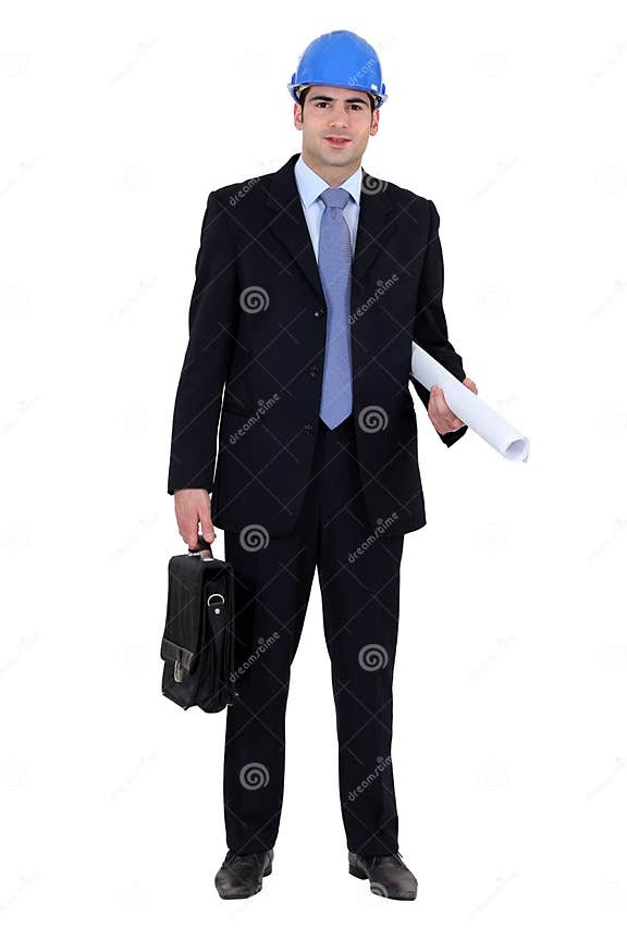 Arquiteto com pasta imagem de stock. Imagem de anexo - 27192959