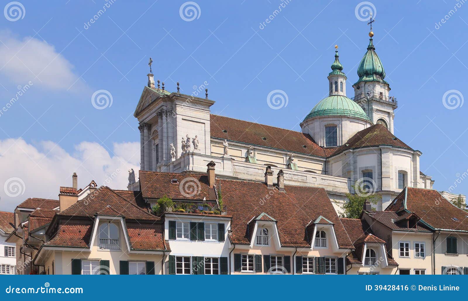 Arquitetura Da Cidade De Solothurn Foto de Stock - Imagem de casa, cruz ...