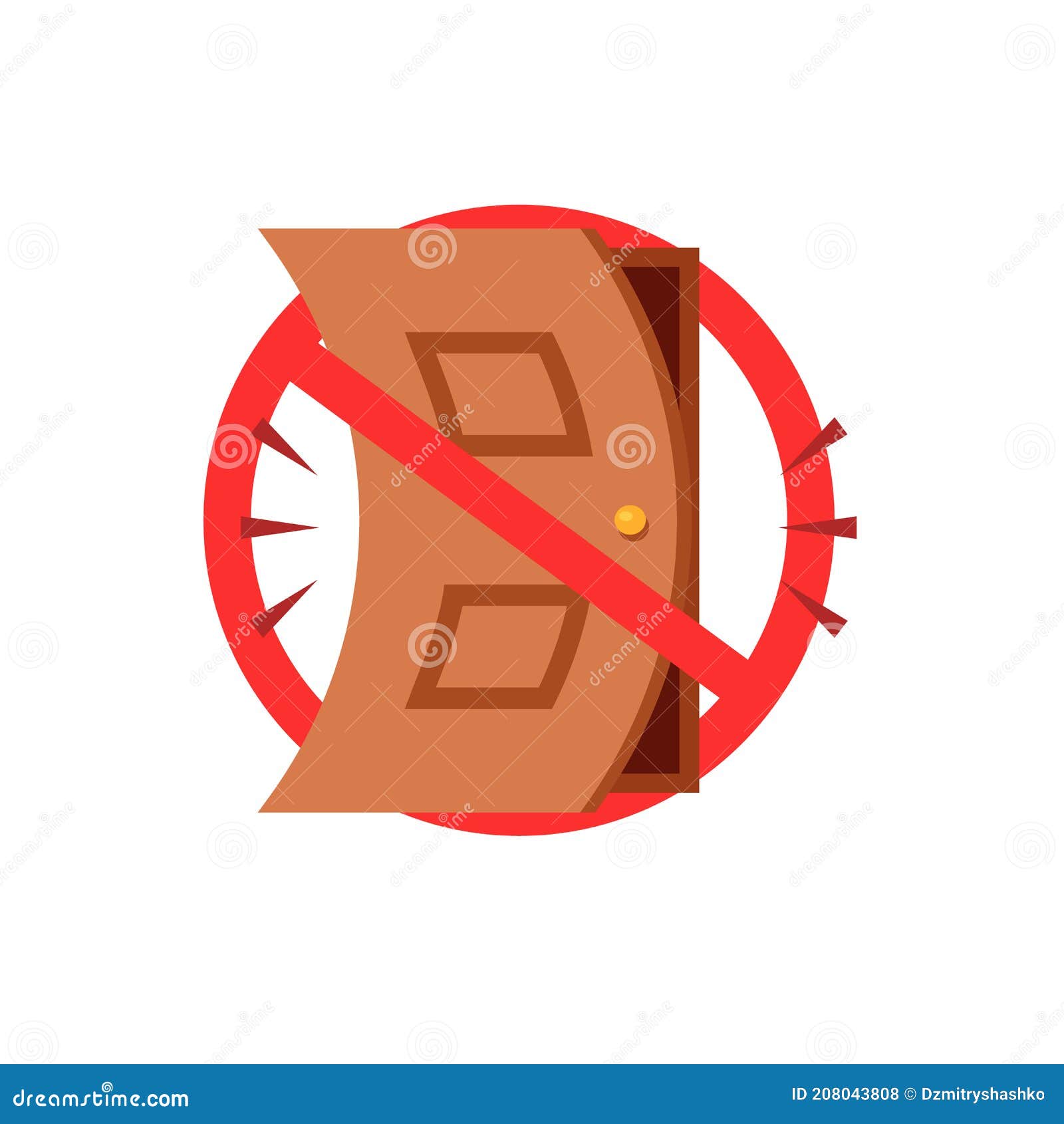 Arrêtez De Claquer Le Panneau De Porte. Illustration de Vecteur ...