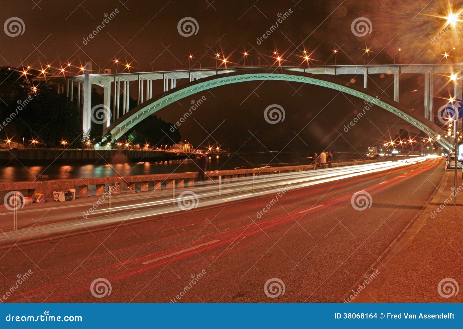 Arrabida Bridge stock photo. Image of lights, nova, architecture - 38068164