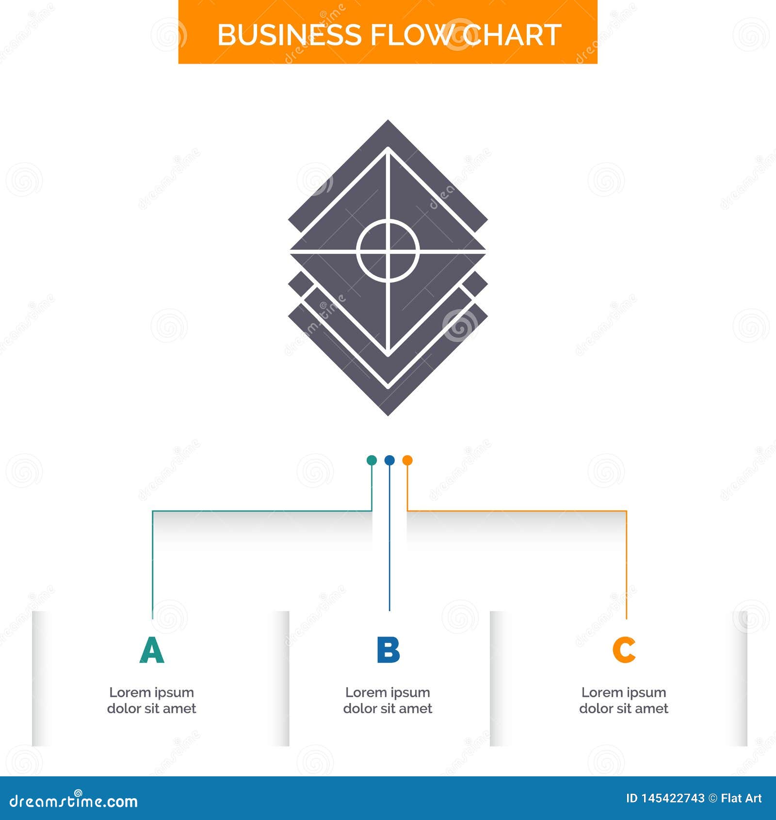 Arrange, Design, Layers, Stack, Layer Business Flow Chart Design with 3 ...