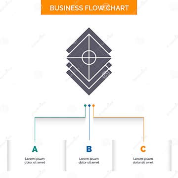 Arrange, Design, Layers, Stack, Layer Business Flow Chart Design with 3 ...
