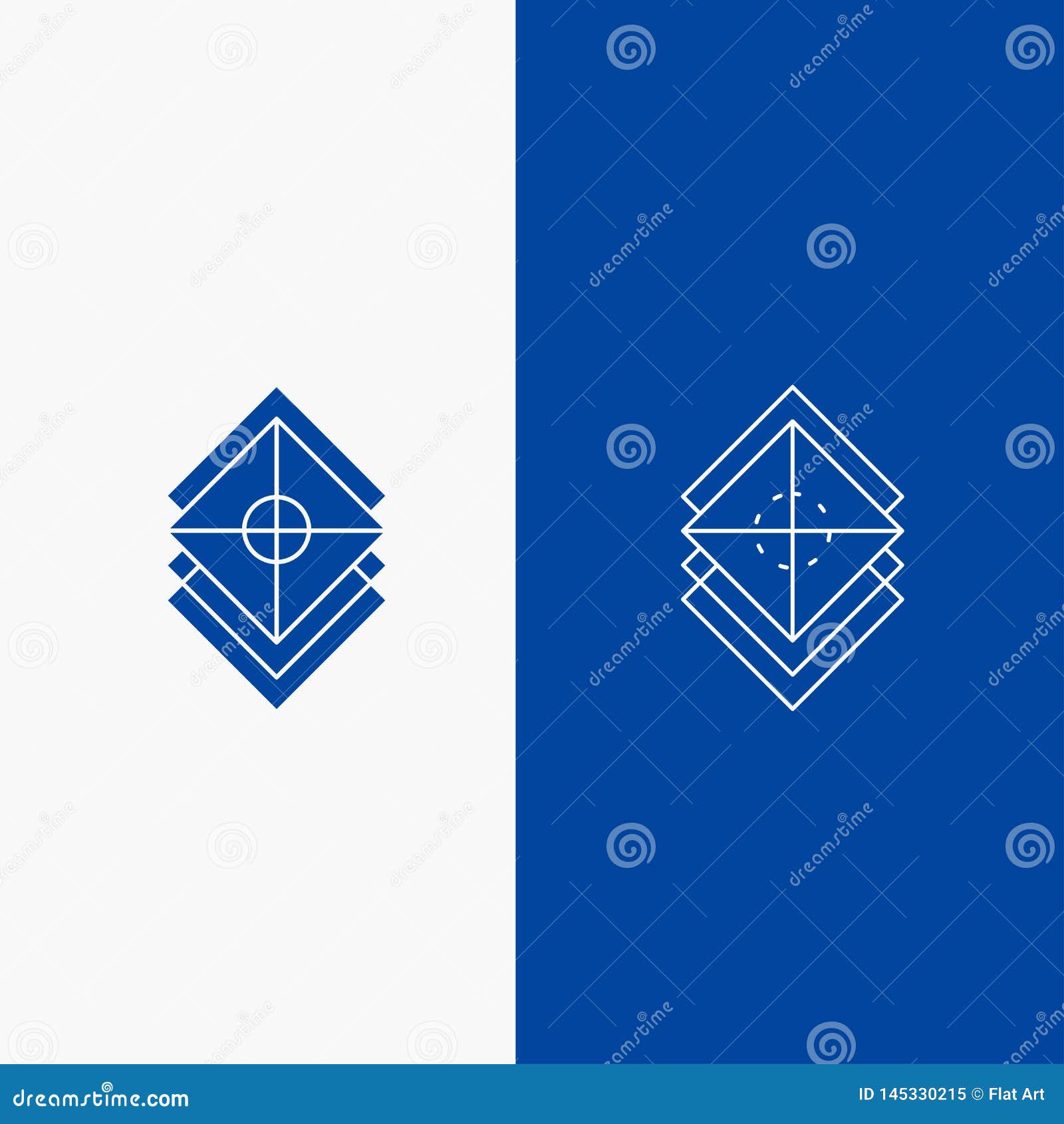 Arrange, Design, Layers, Stack, Layer Line and Glyph Web Button in Blue ...