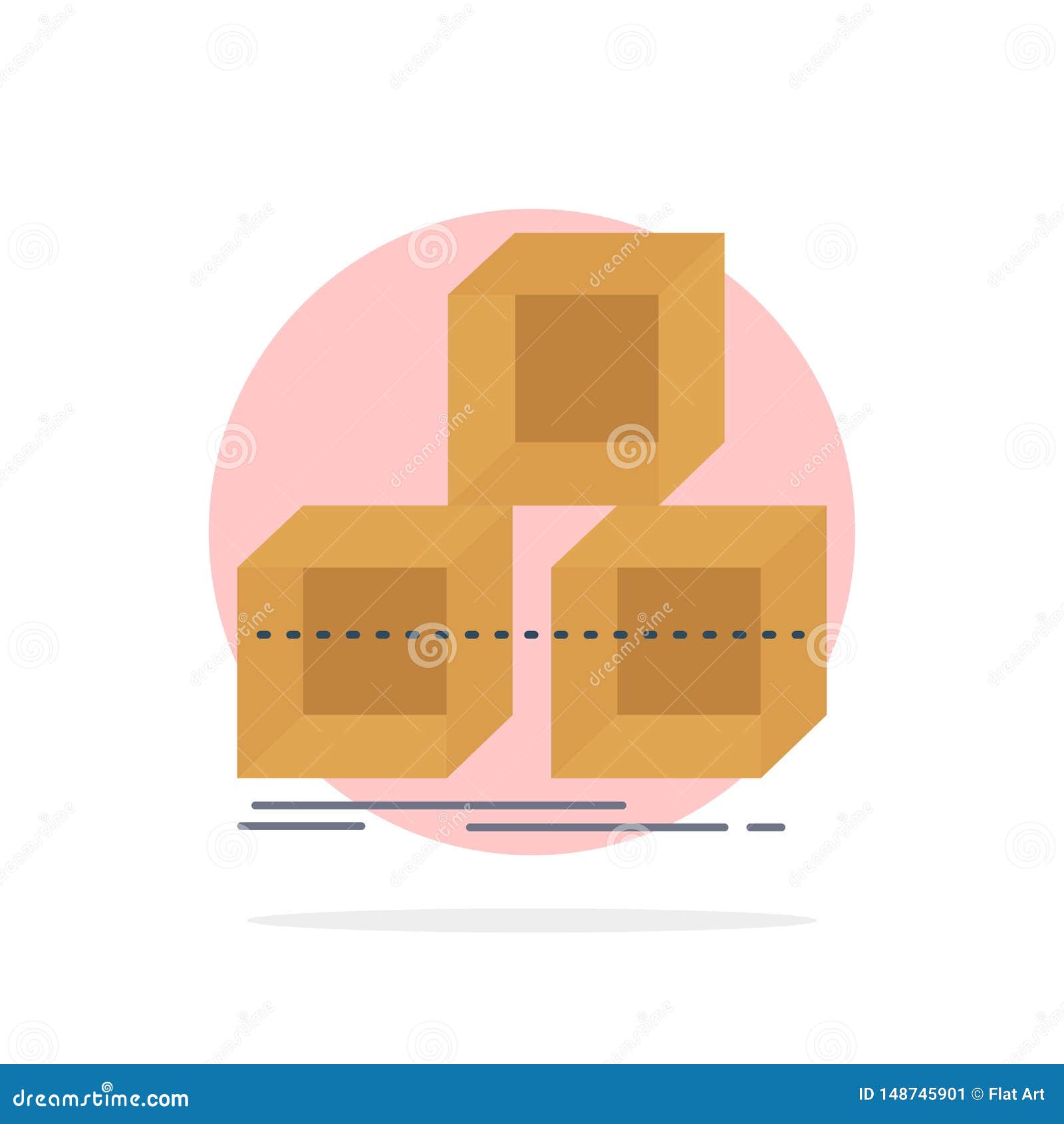 Arrange, Design, Stack, 3d, Box Flat Color Icon Vector Stock Vector ...