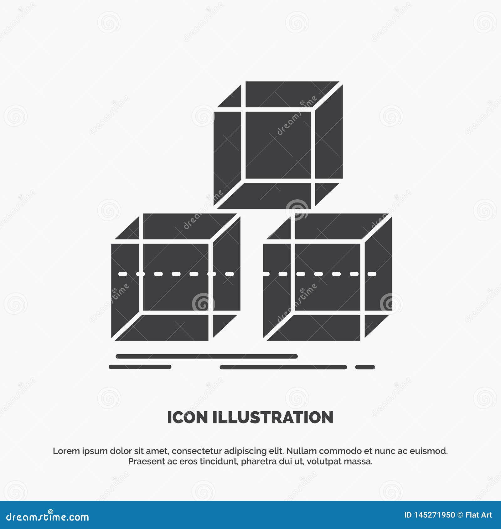 Arrange, Design, Stack, 3d, Box Icon. Glyph Vector Gray Symbol for UI ...