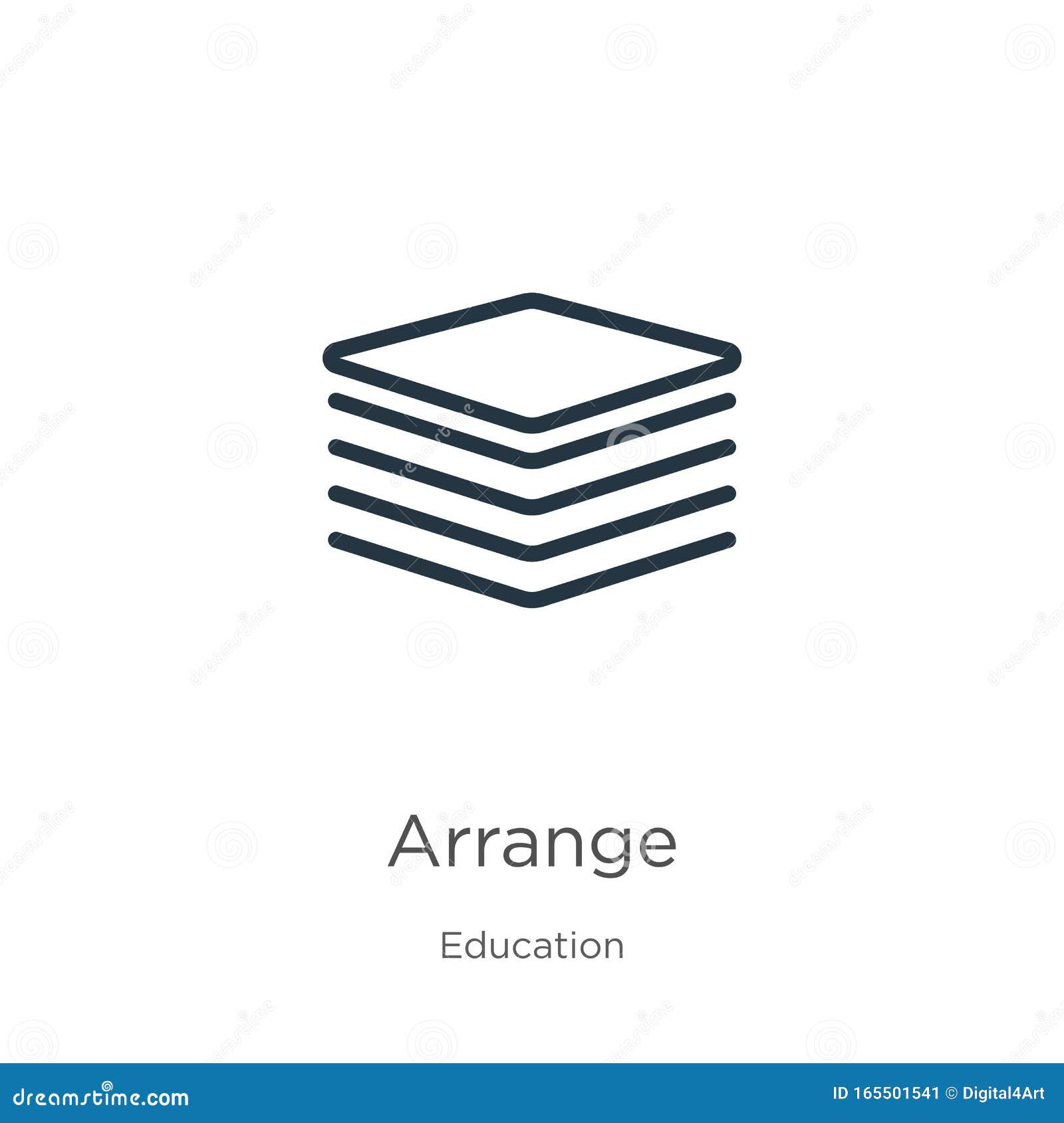 Arrange Icon Symbol Design Isolated On White Background Cartoon Vector ...