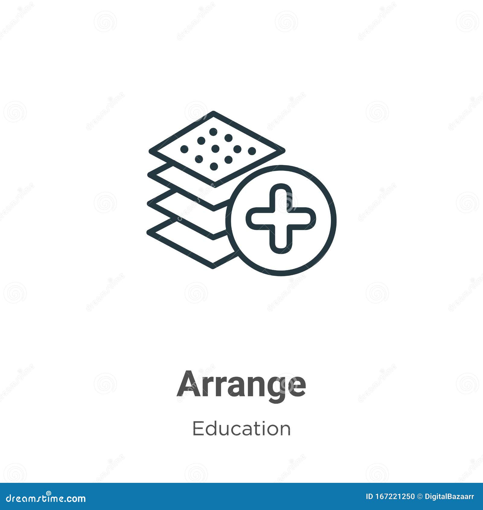 Outline Arrange Vector Icon. Isolated Black Simple Line Element ...