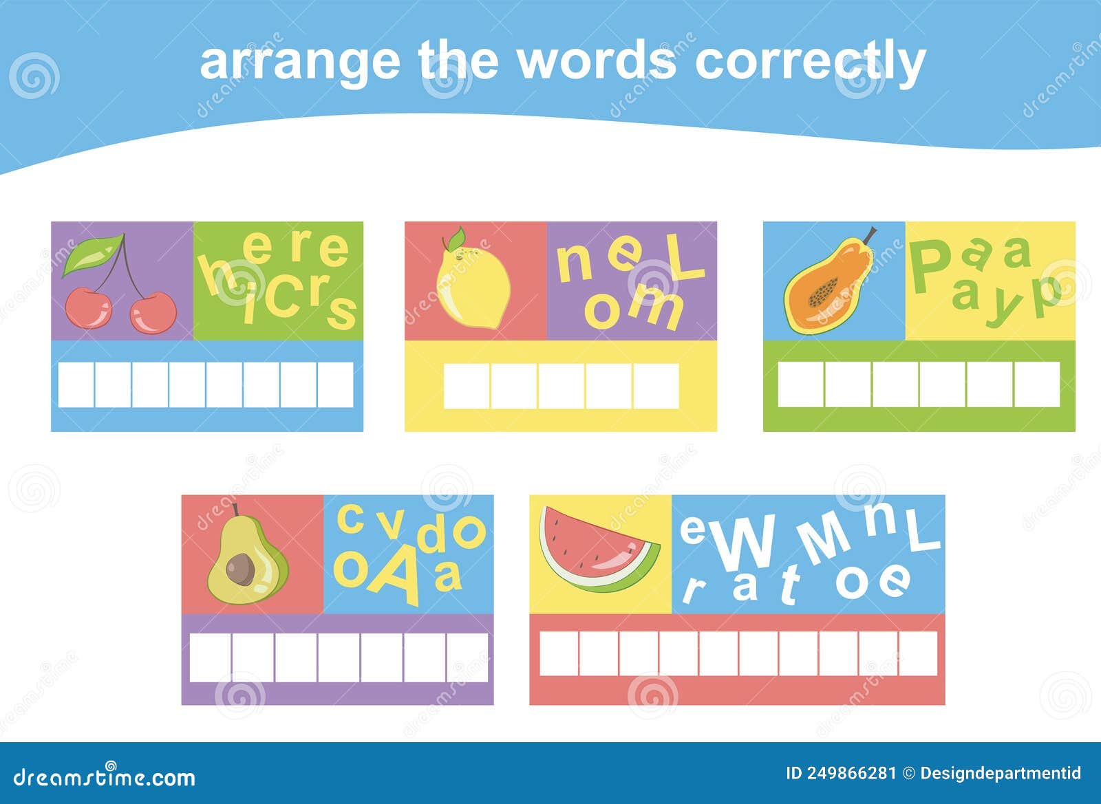 Arrange the Words Correctly Stock Vector - Illustration of practice ...