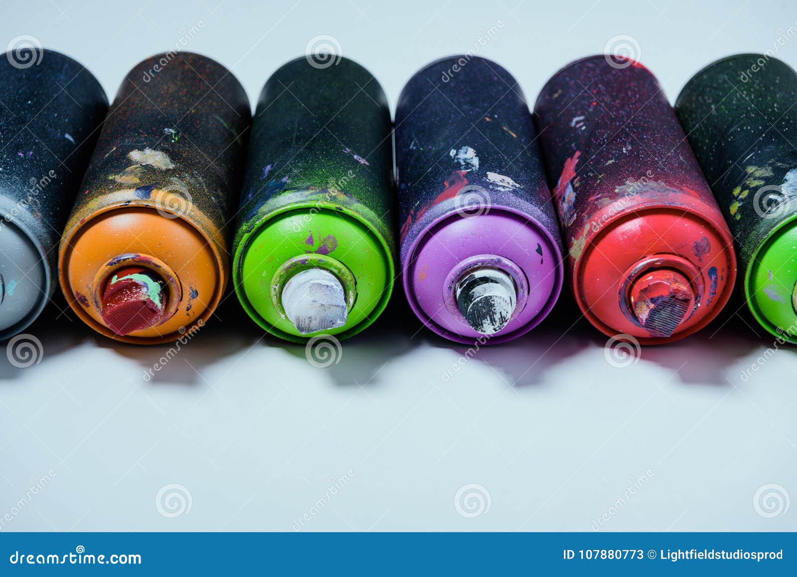 Arranged Colorful Spray Paint in Cans Stock Image - Image of ...