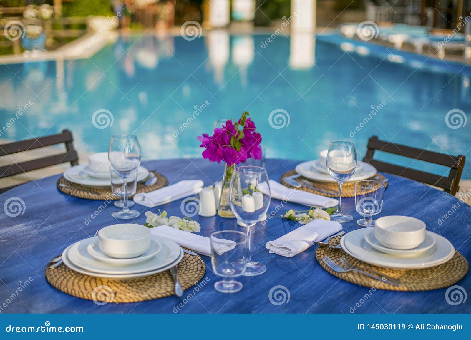 Arranged for a Holiday, Open-air Dining Table, Elegant Dining Table ...