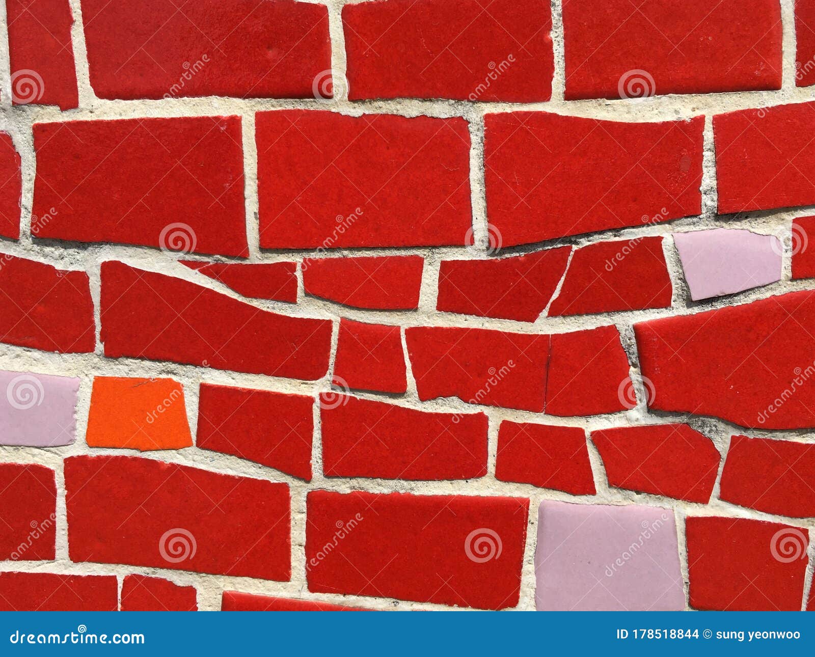 Arranged Pretty Red Broken Tiles Randomly and Nicely Stock Photo ...