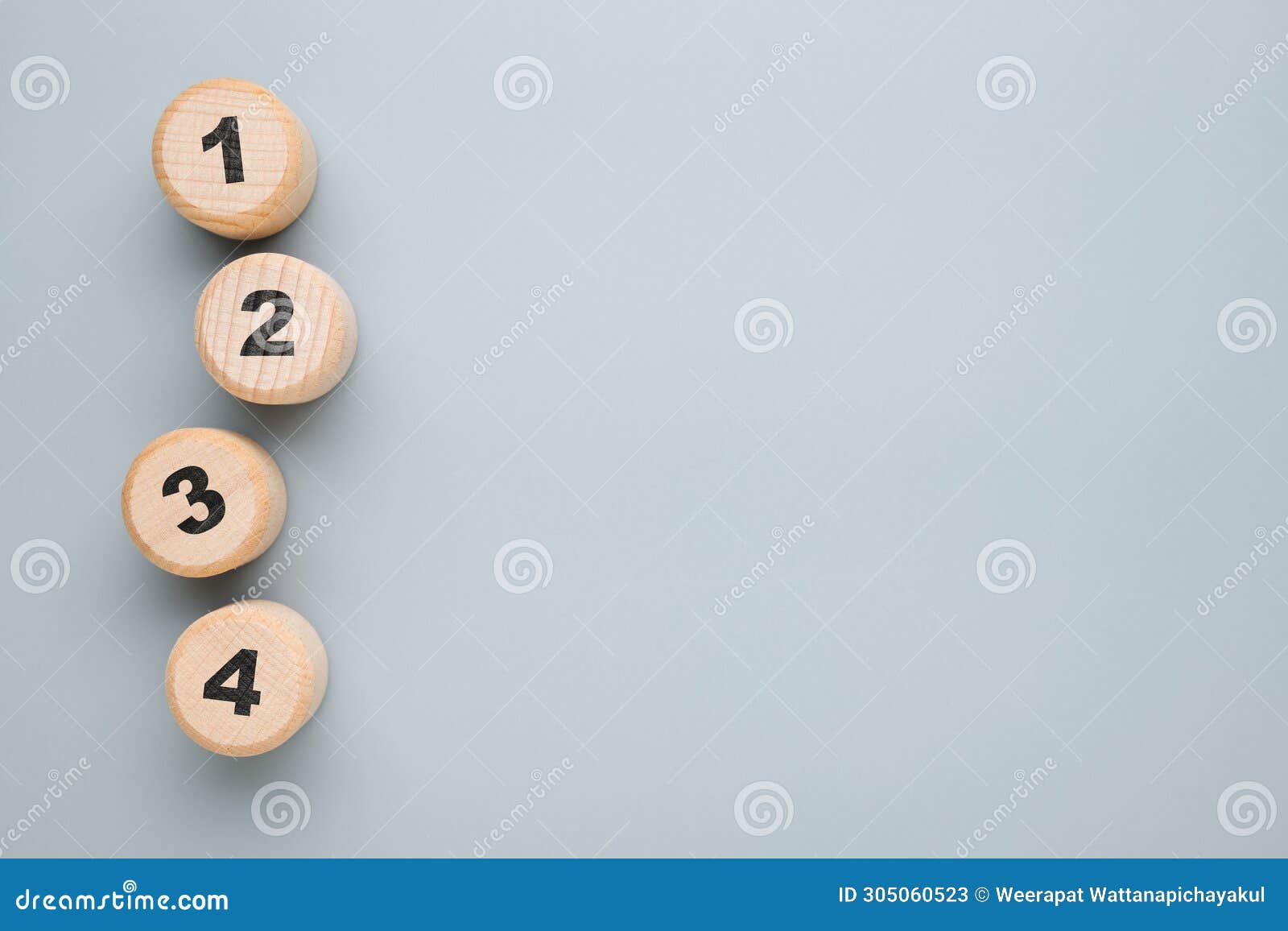 1, 2, 3, and 4 step lists stock image. Image of process - 305060523