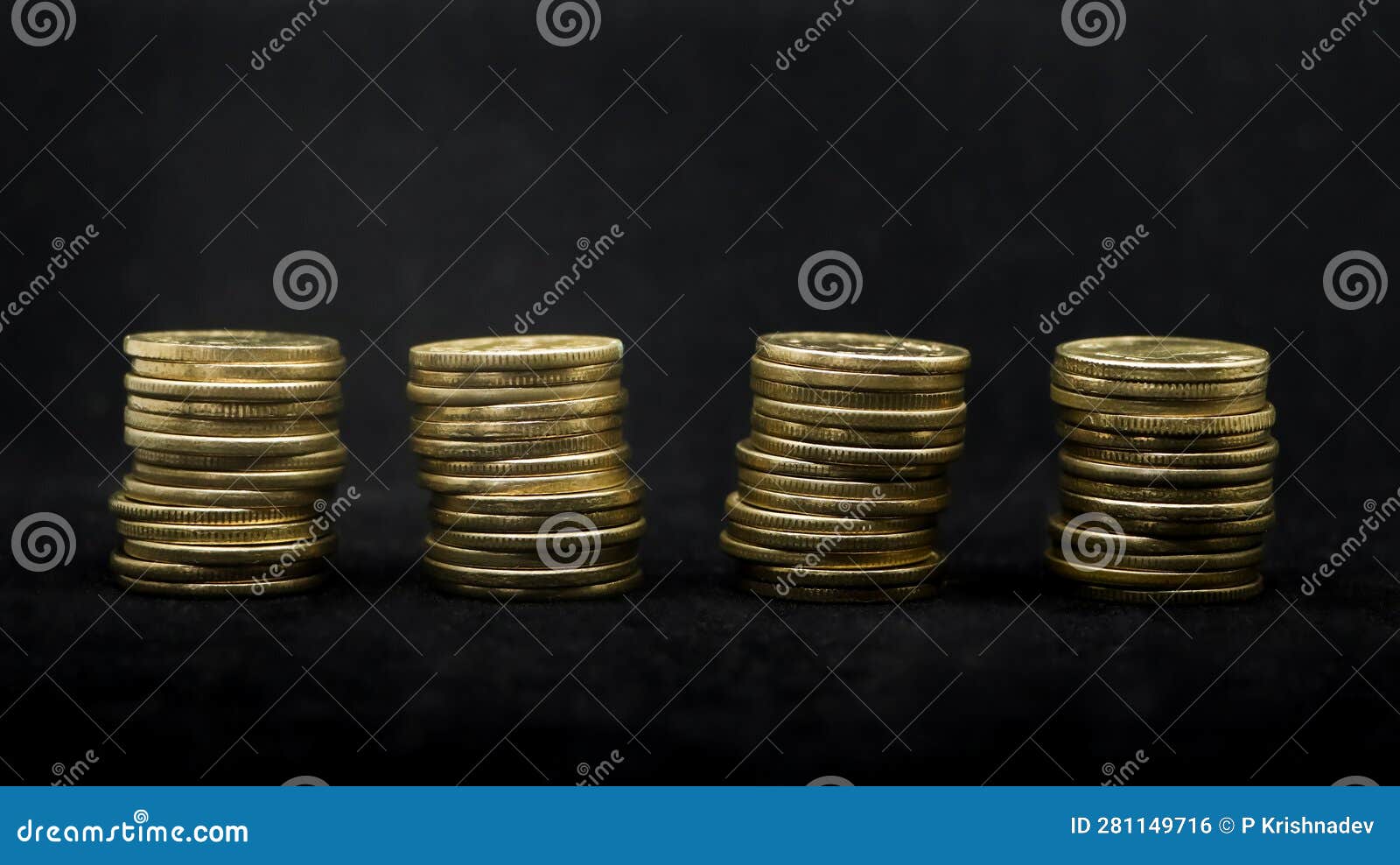 Arranged Stacks of Several Gold Coins Stock Photo - Image of plan ...