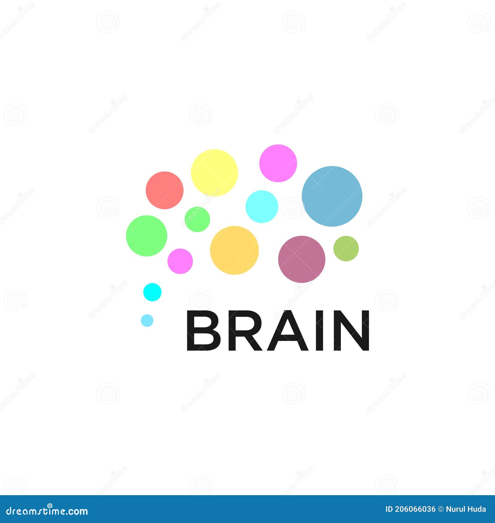 Arrangement of the Circle Shape of the Brain Logo Color Full Modern ...