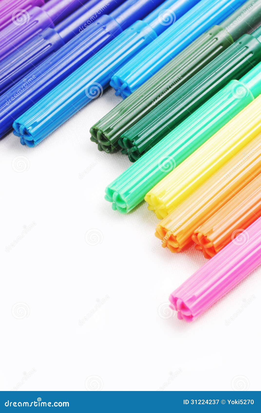 Arrangement of color pens stock image. Image of equipment - 31224237